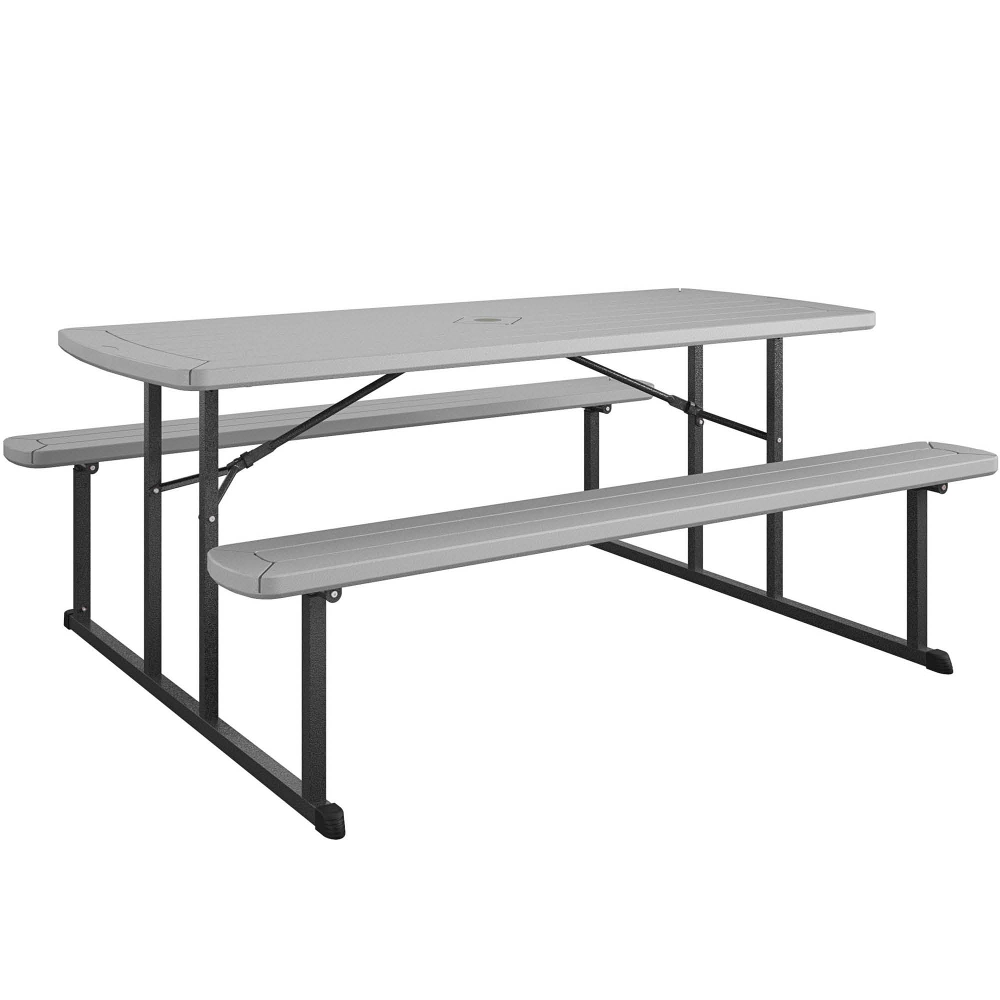 Cosco Gray Resin Rectangle Folding Picnic Table in the Picnic Tables ...