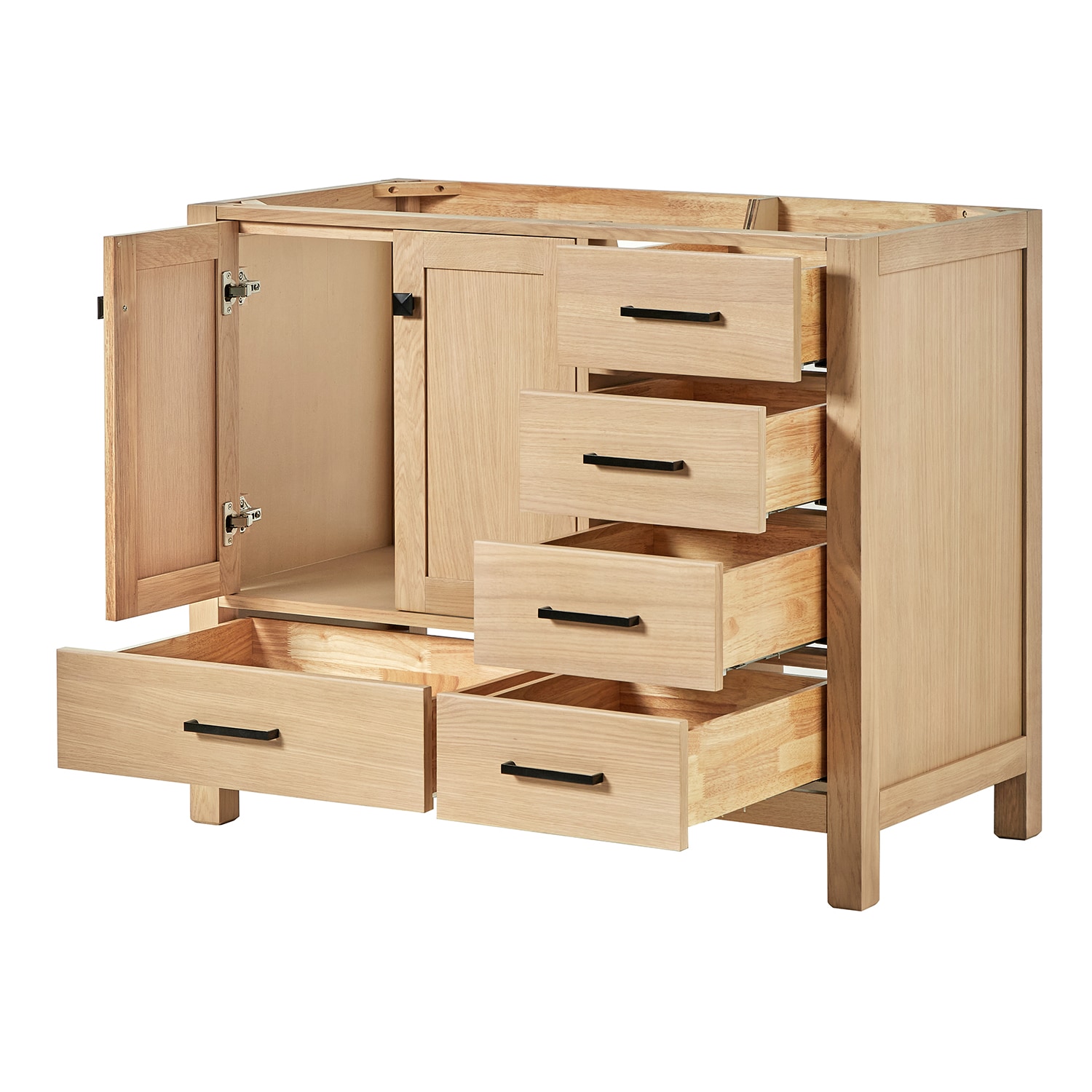 ARIEL Cambridge 42-in Oak Bathroom Vanity Base Cabinet without Top in ...