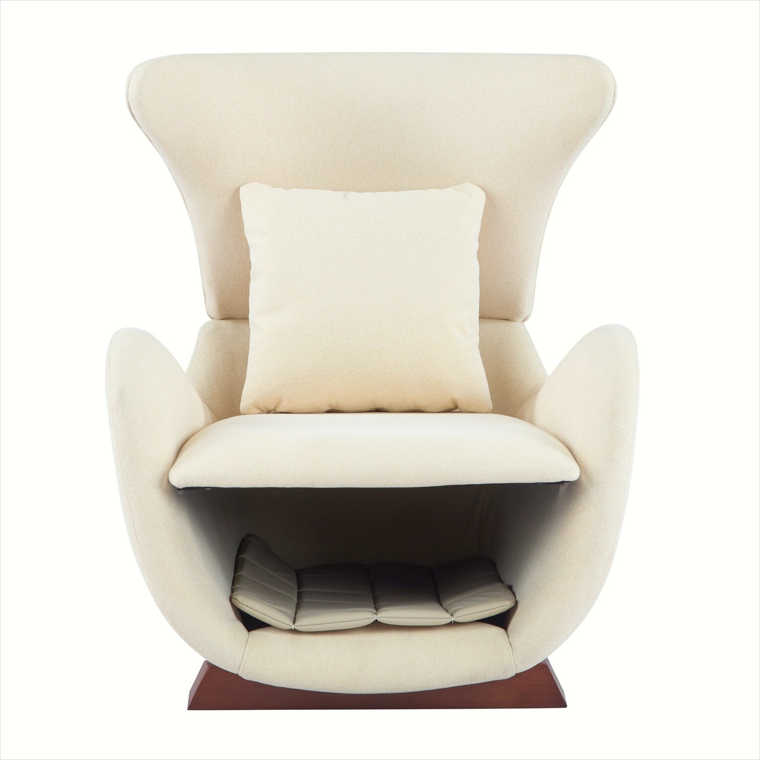 Watnature Polyester Upholstered Accent Chair with Pet Nook Warm Beige ...