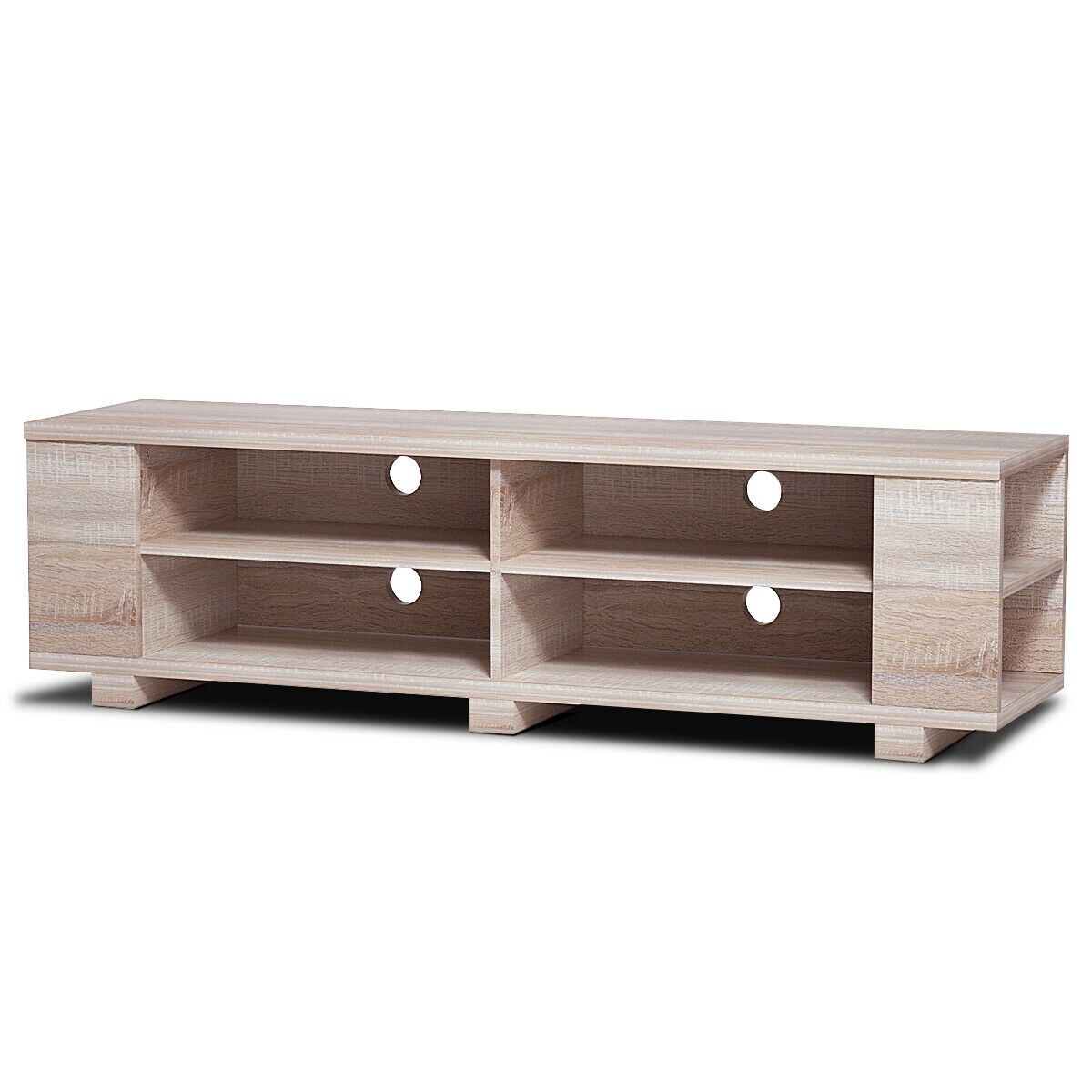 LIVIZA Modern/Contemporary Light Brown Tv Stand (Accommodates TVs up to ...