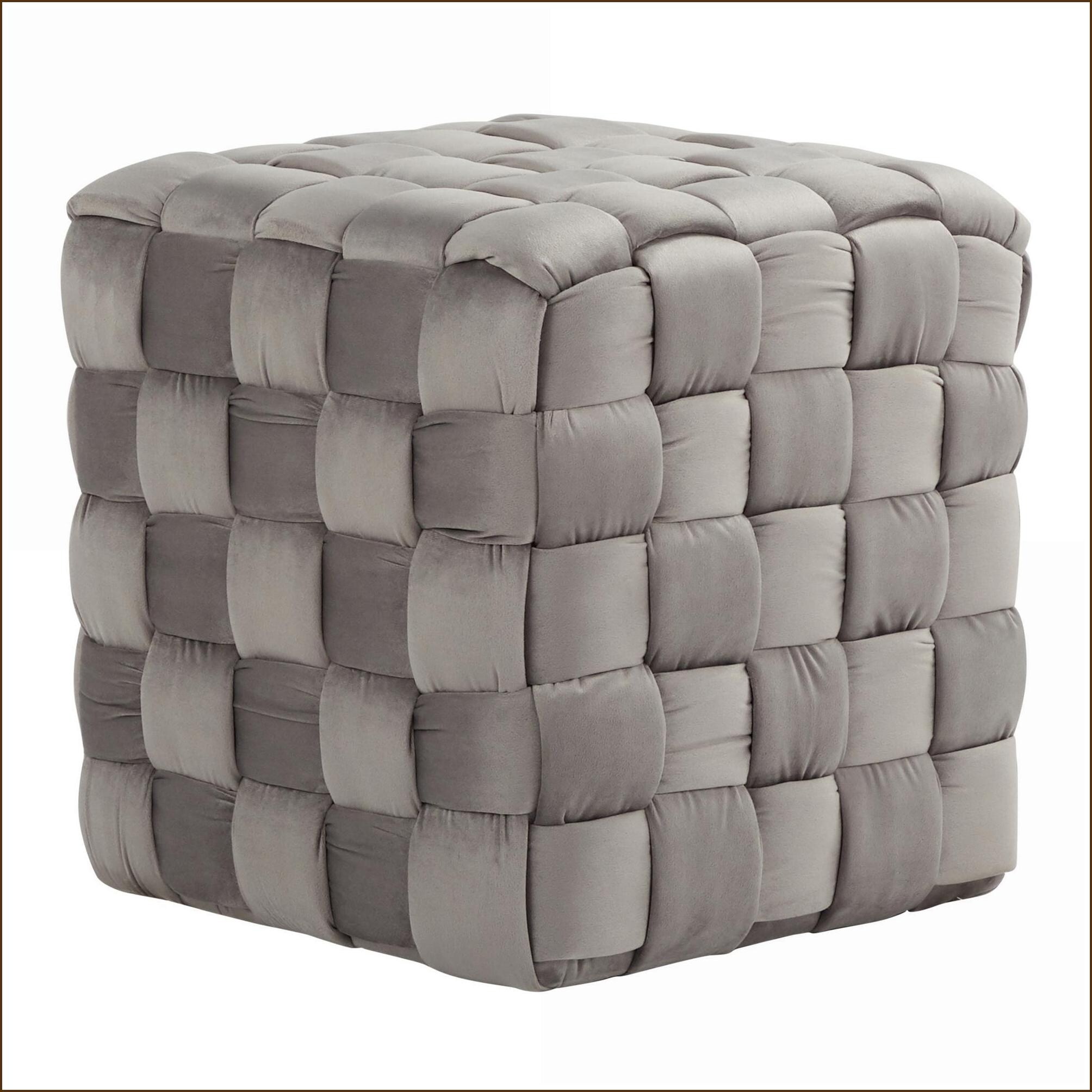 Watnature Ottoman 16 Contemporary Dark Gray Velvet Braided Design by ...