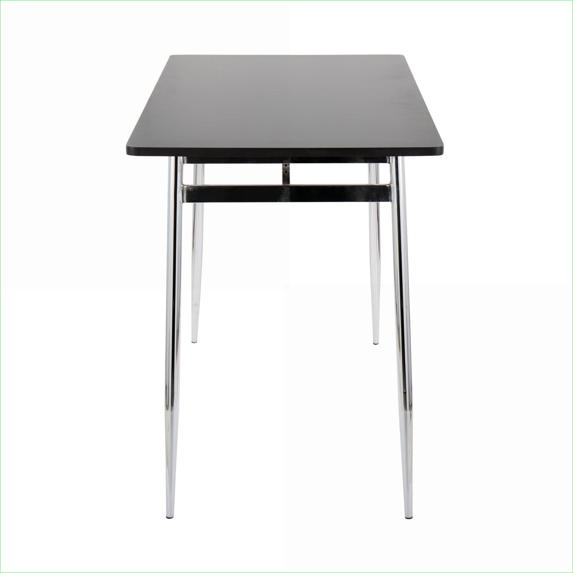 Watnature Dining Room Counter Dining Table Sleek Black Wood and Metal ...