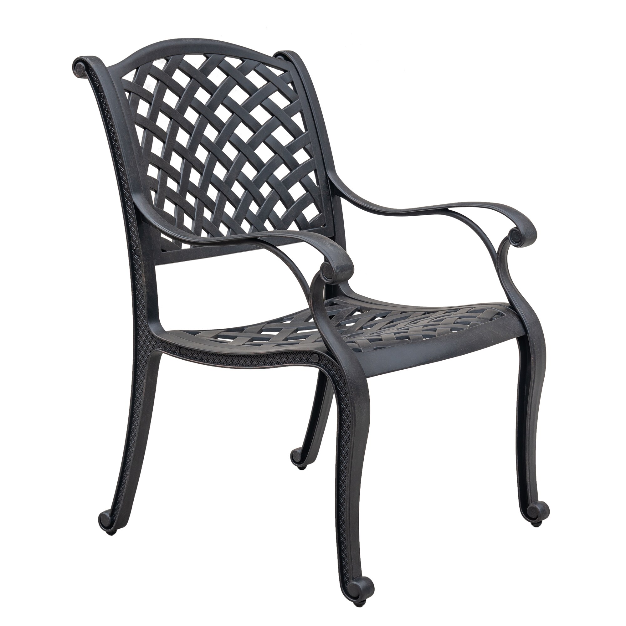 Mondawe No Assembly Set of 2 Stackable Black Aluminum Frame Stationary ...