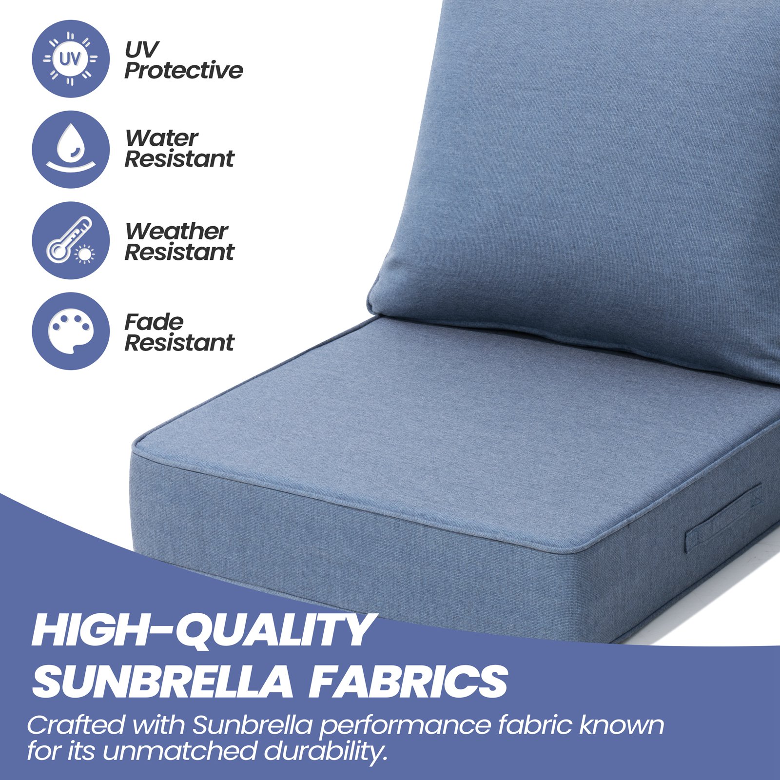 Crestlive Products Outdoor Chair Cushion With water resistant Sunbrella ...