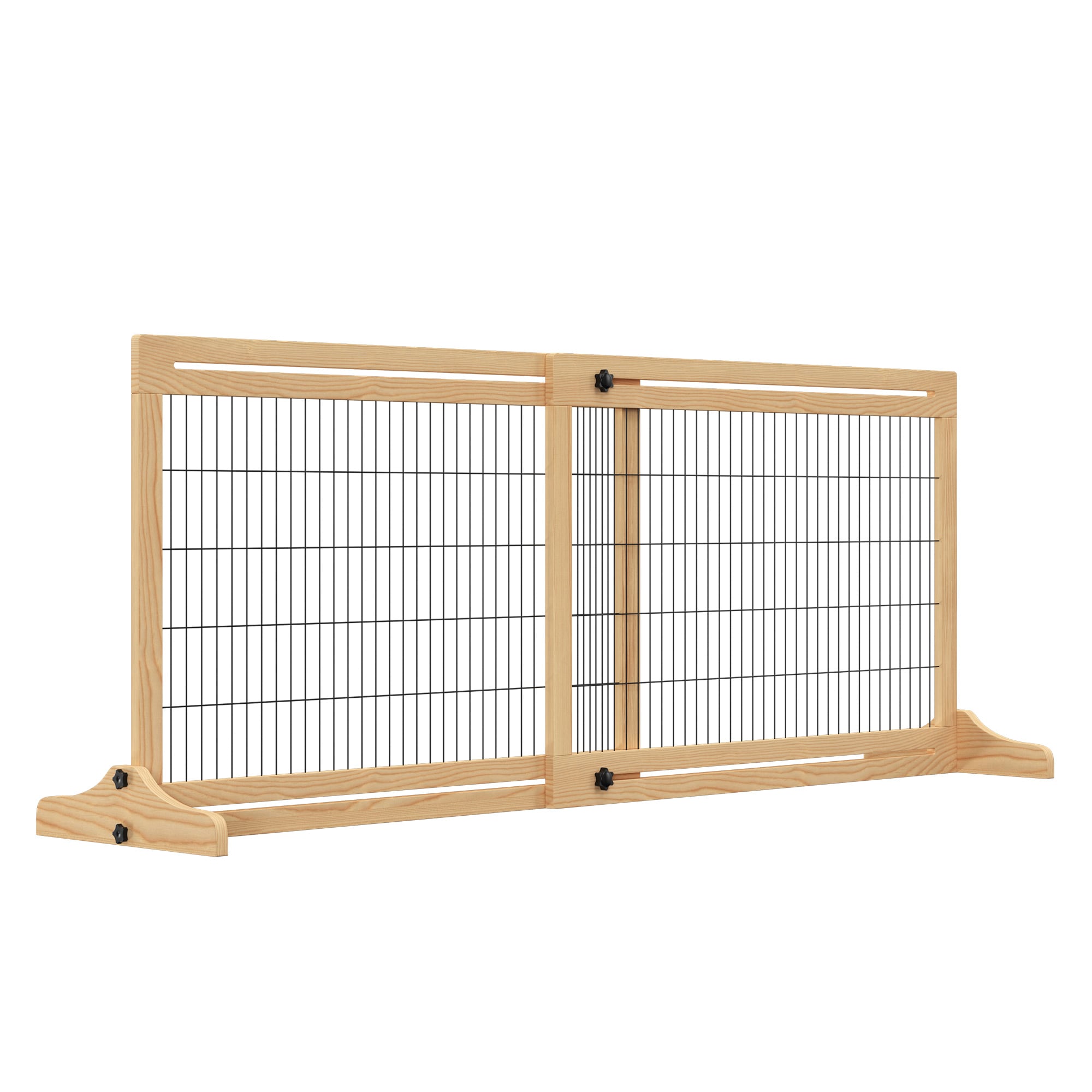 LOVMOR Extra Wide Freestanding Pet Gate with Adjustable Length Dog Cat ...