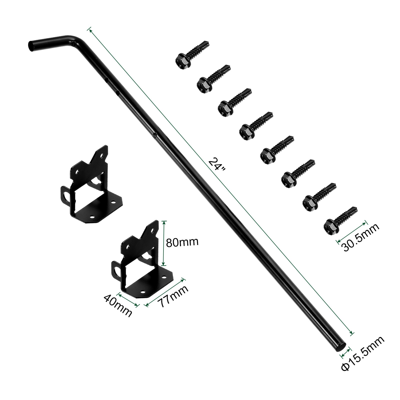 Unique Bargains 24 Inch Cane Bolt Gate Drop Rod 2pcs Steel Gate ...