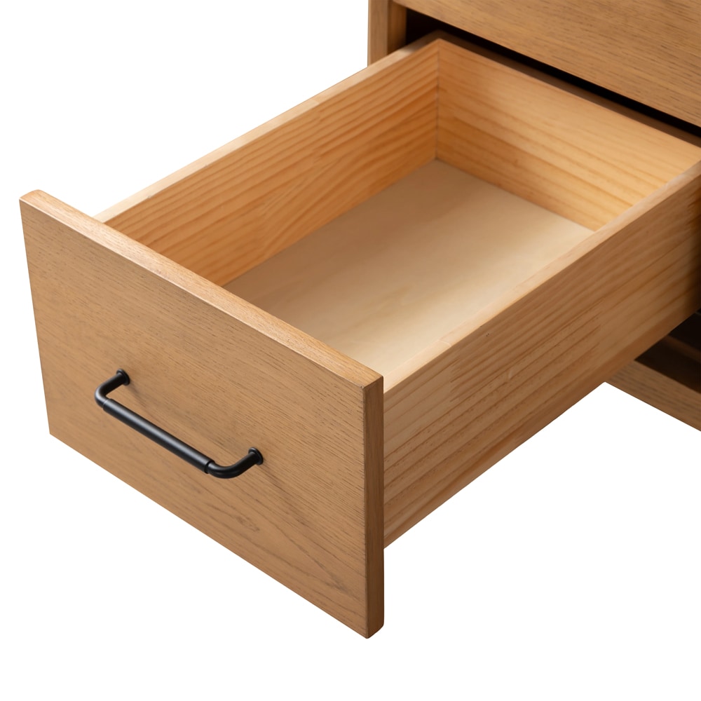 Chans Furniture 60 Inch Barque Double Sink Warm Oak Brown Finish ...