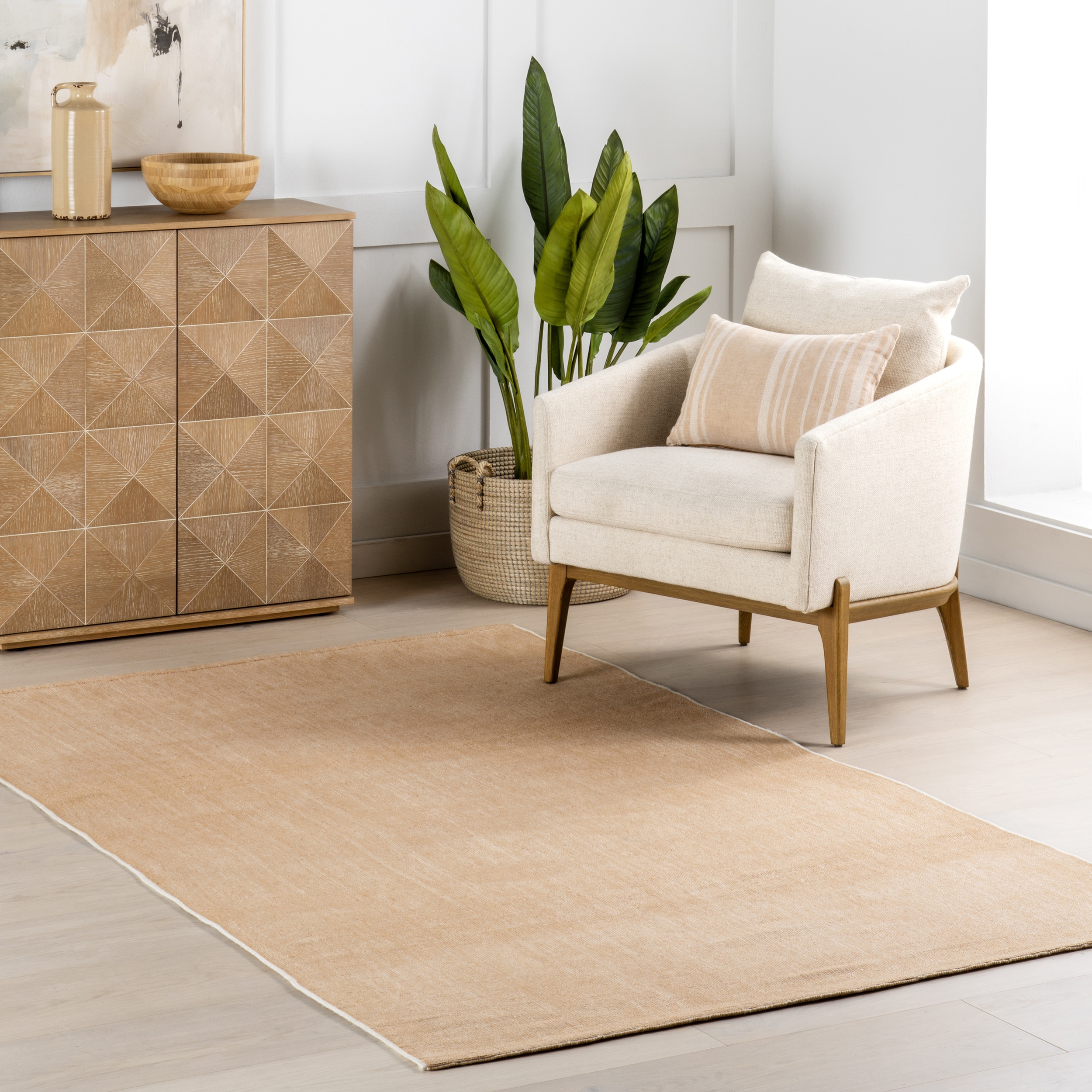 nuLOOM Salima Solid Indoor/Outdoor 8ft. x 10ft. Brown Area Rug in the ...