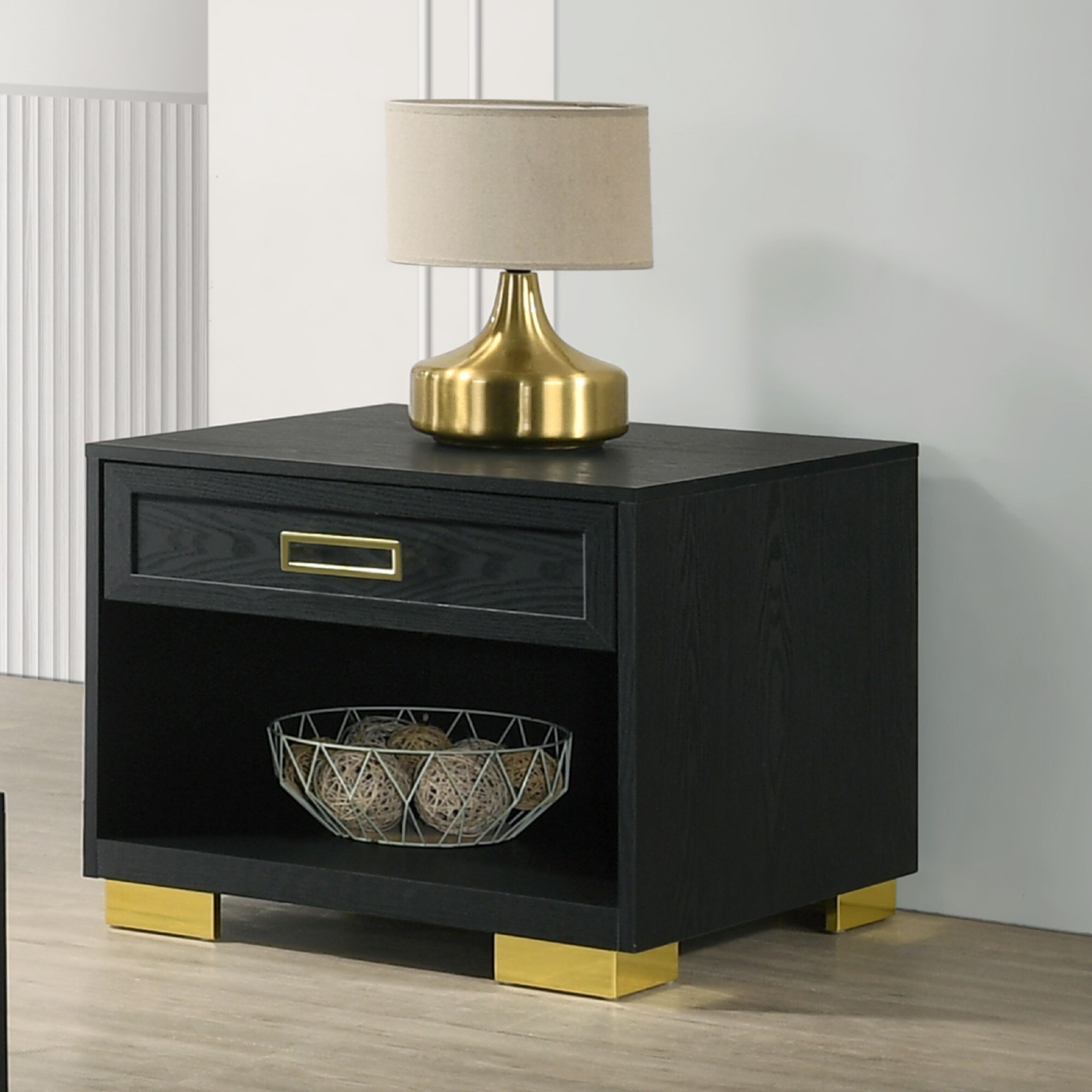 GlasFlength End Table Contemporary Square Accent Table Elegant Storage ...