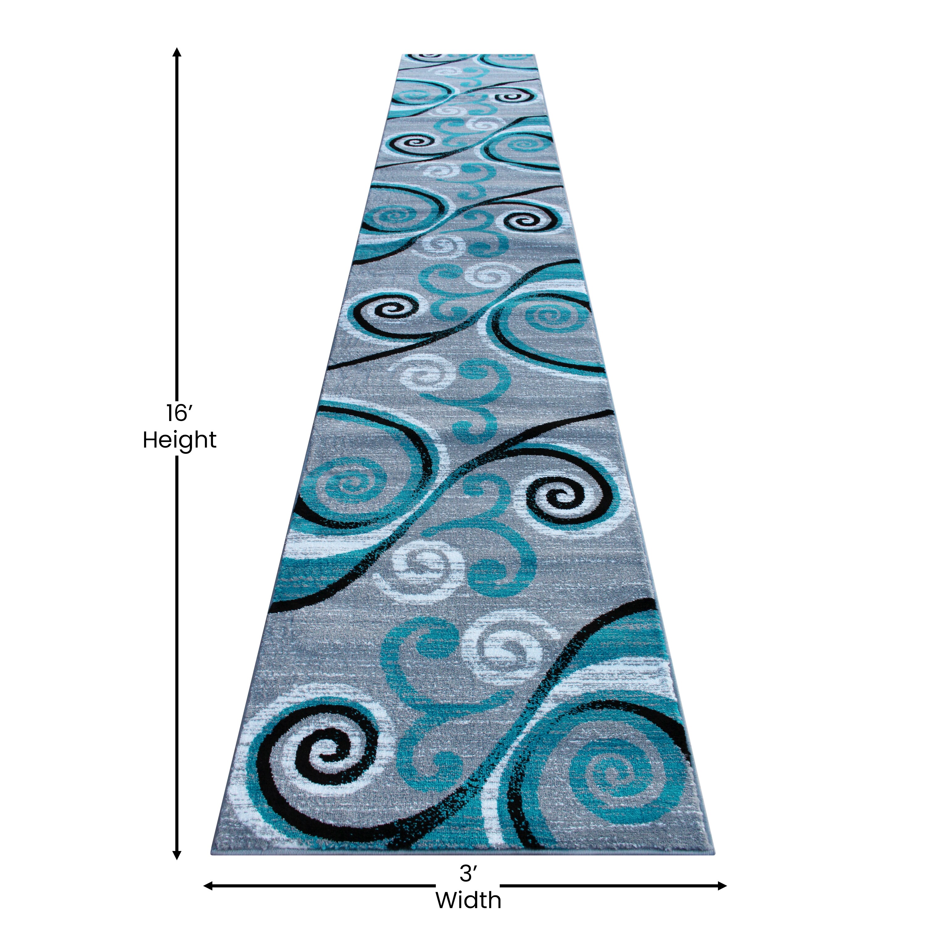 Emma + Oliver Helix 3x16 Scraped Look Ultra Soft Plush Pile Olefin ...