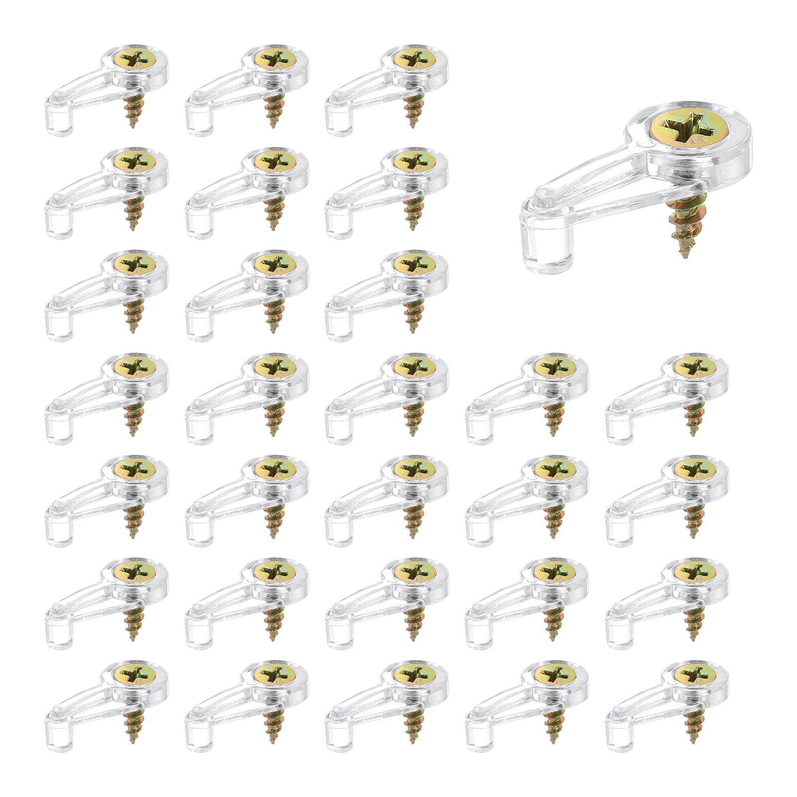 Unique Bargains 30 Sets Glass Door Retainer Clips 3.5mm Cabinet Door ...