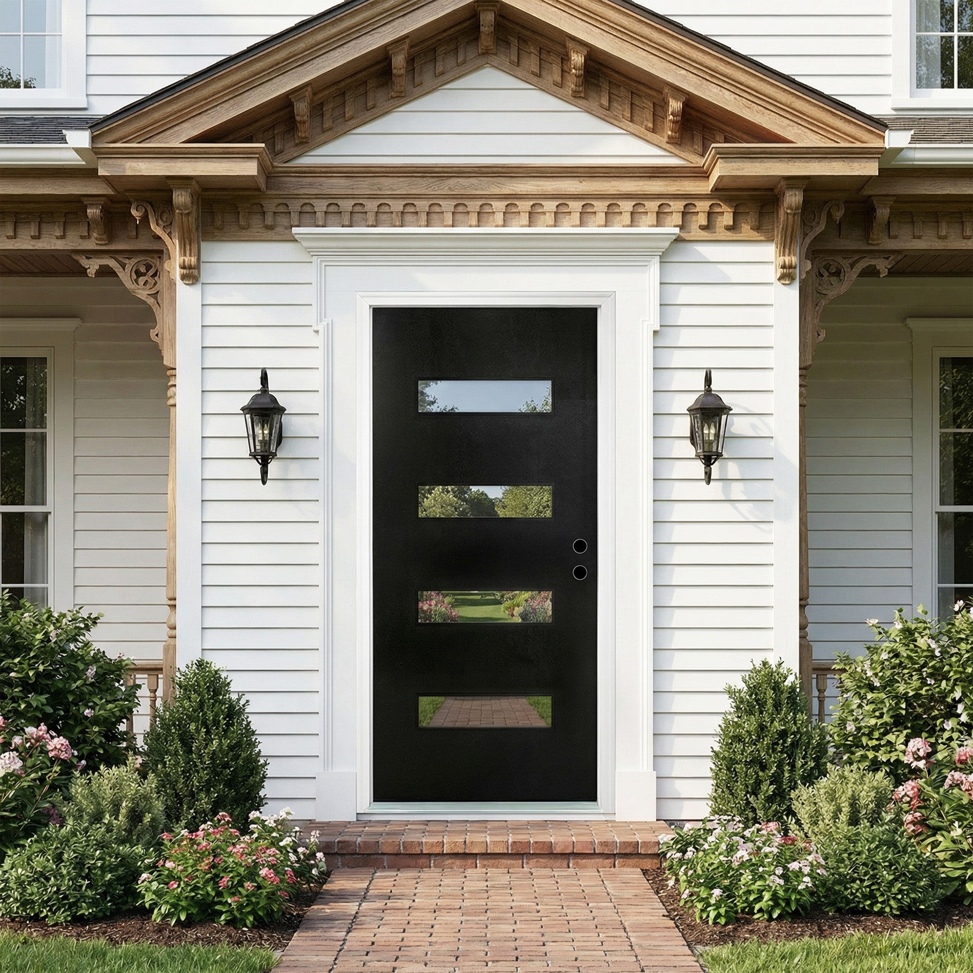 Lirago Entry Door 36-in x 80-in x 4-9/16-in Fiberglass Left-hand ...
