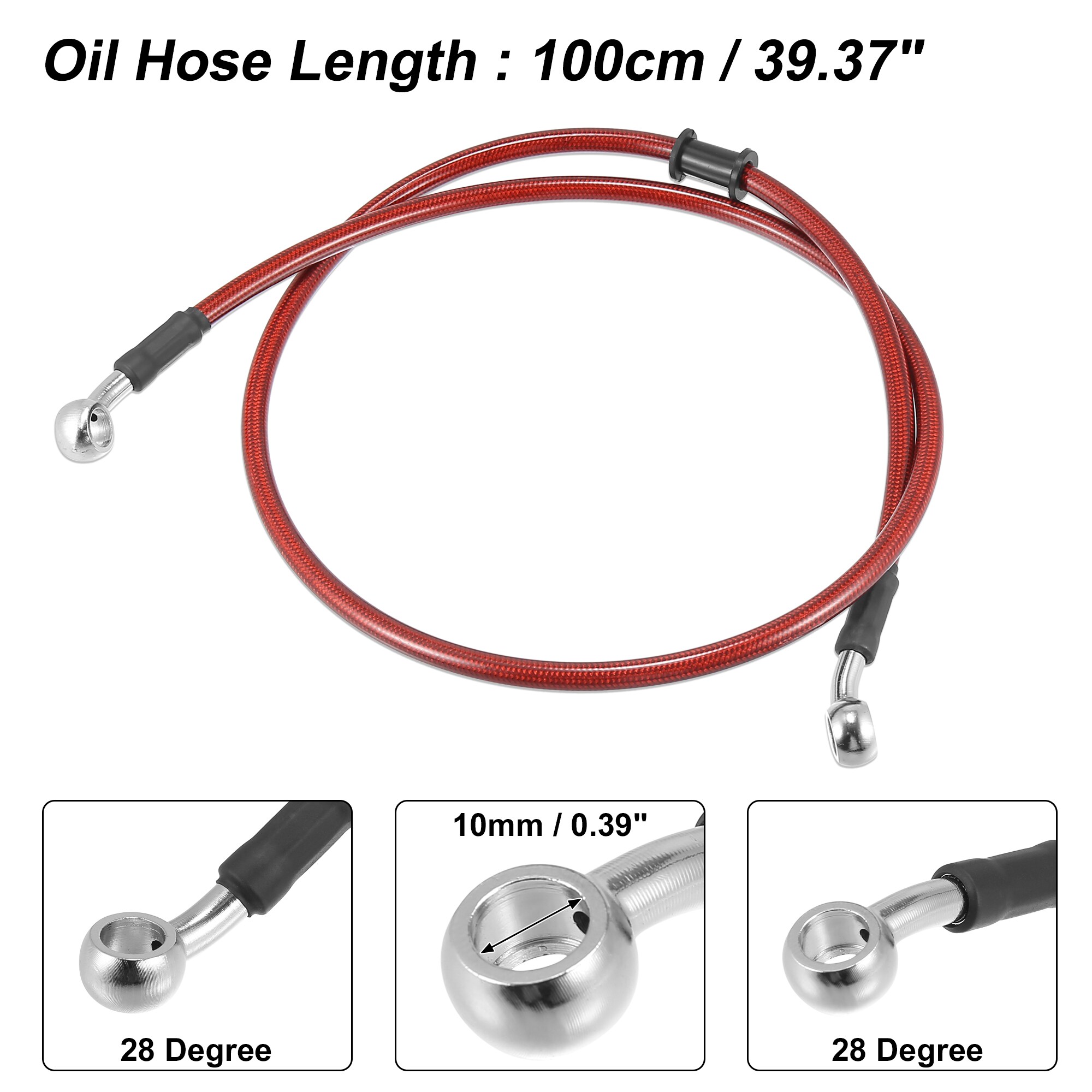 Unique Bargains 100cm 39.37 Inch 10mm Motorcycle Braided Brake Clutch ...