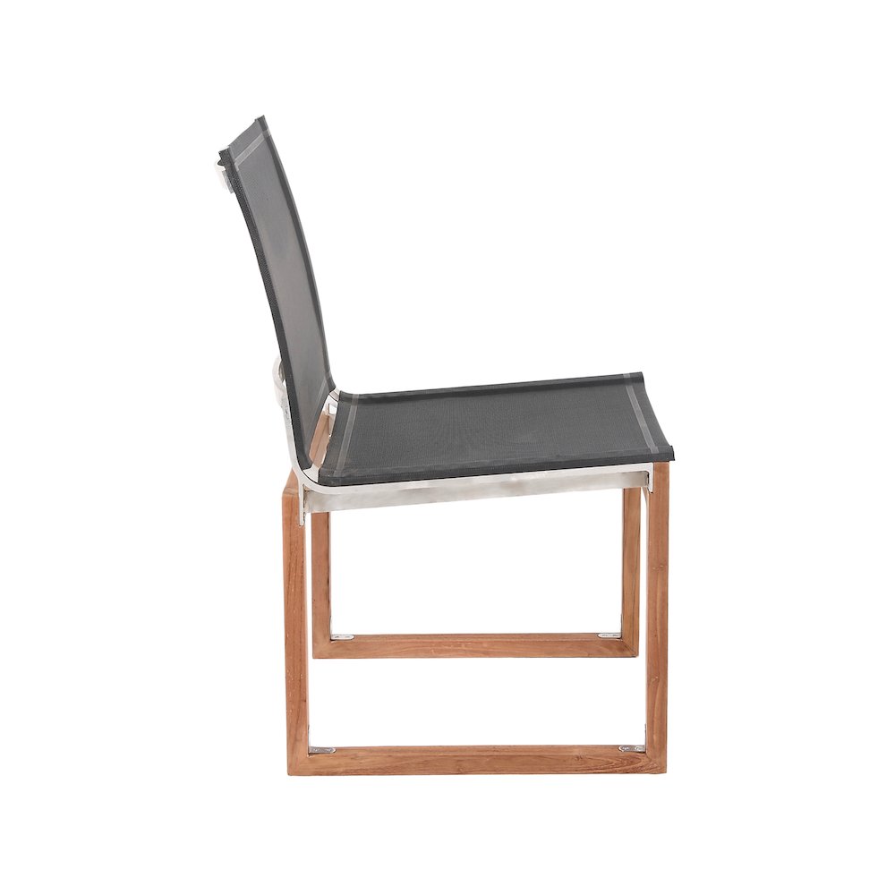 Meridian Tulum Black Water Resistant Fabric Outdoor Patio Dining Side ...