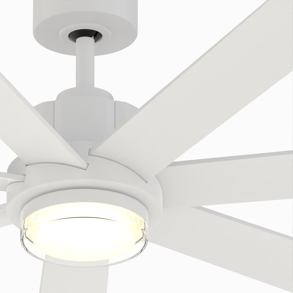 Fanimation Pendry 56 56-in Outdoor Smart White with Matte White Blades Ceiling Fan Without Light ...