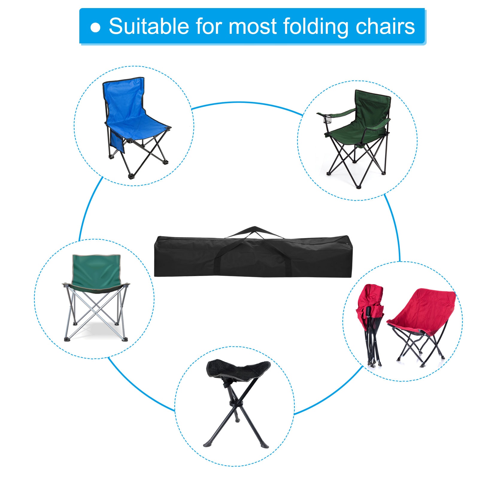 PATIKIL 47-Inch Camp Chair Replacement Bag Nylon Folding Chair Carry ...
