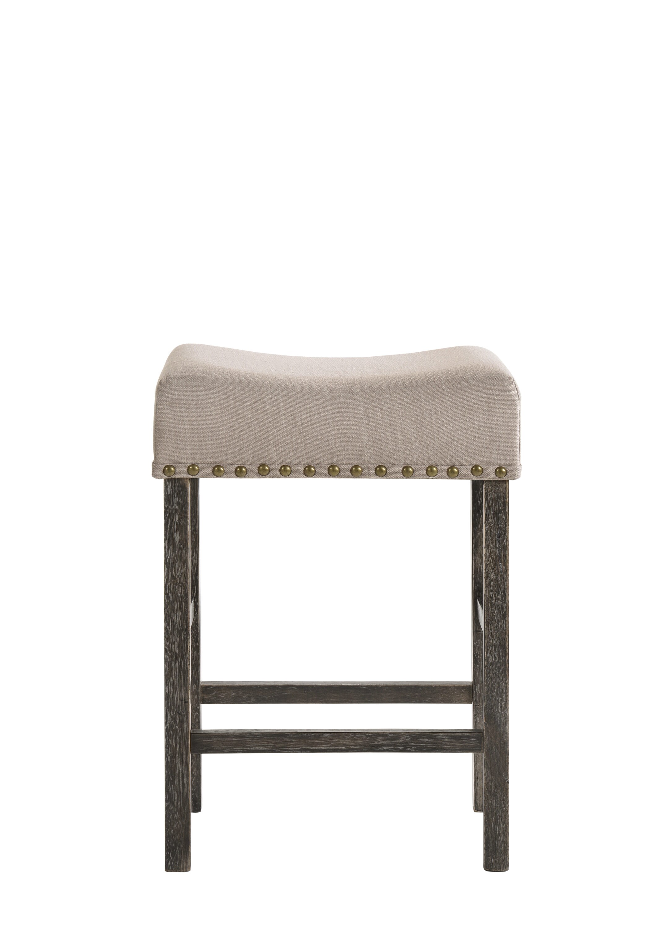 Blisstyle Martha Ii Tan Linen Weathered Gray Finish Counter Height ...