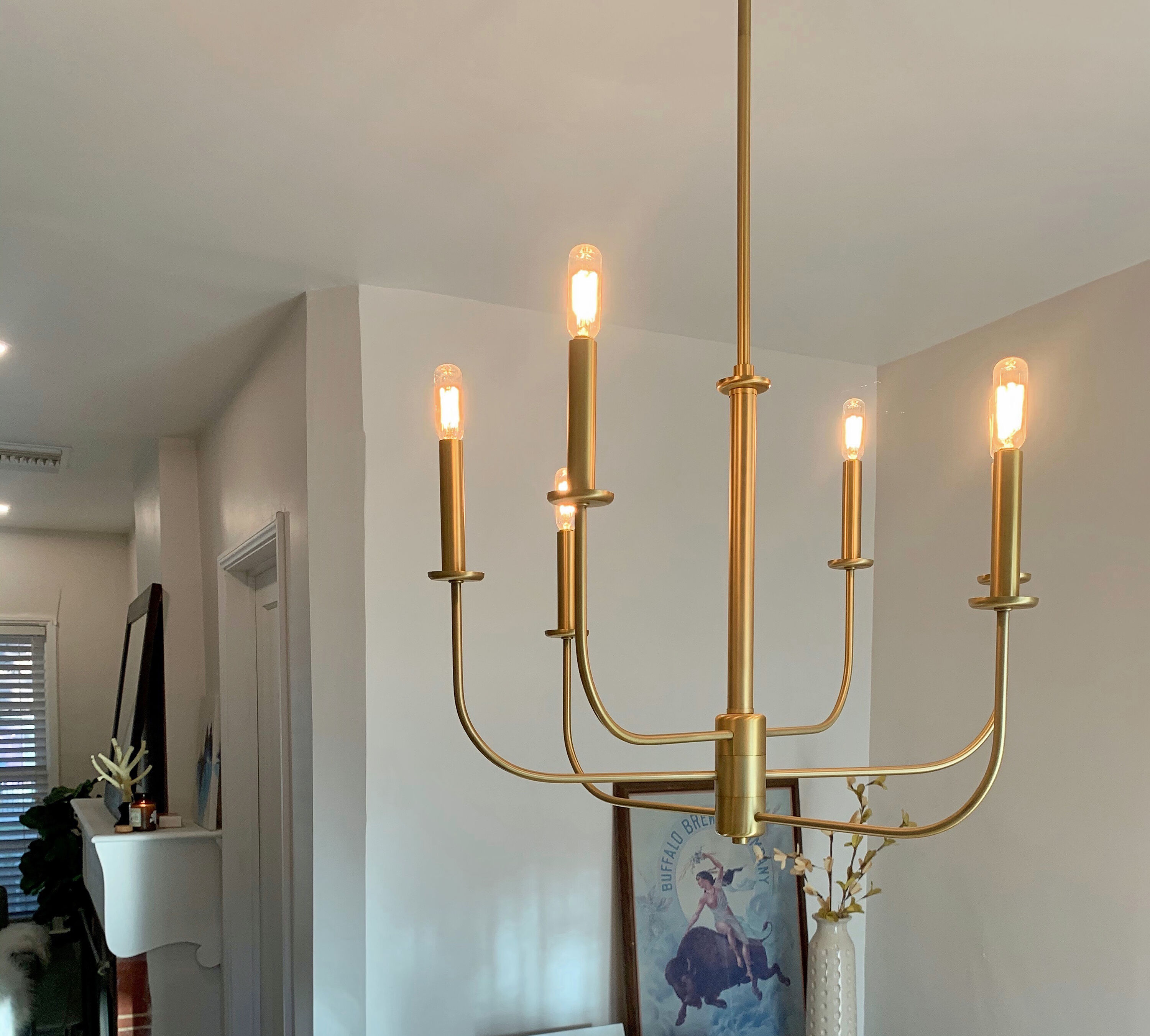 Maxim Lighting Wesley 6 -Light Satin Brass Steel Chandelier in the ...