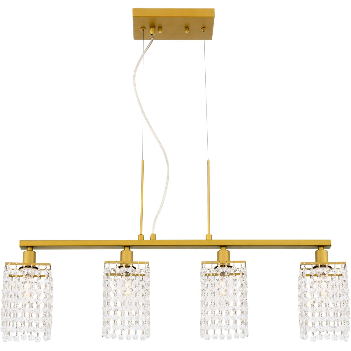 Elegant Lighting Living District LD7502BR Taylor 4 Light 31 inch Brass ...