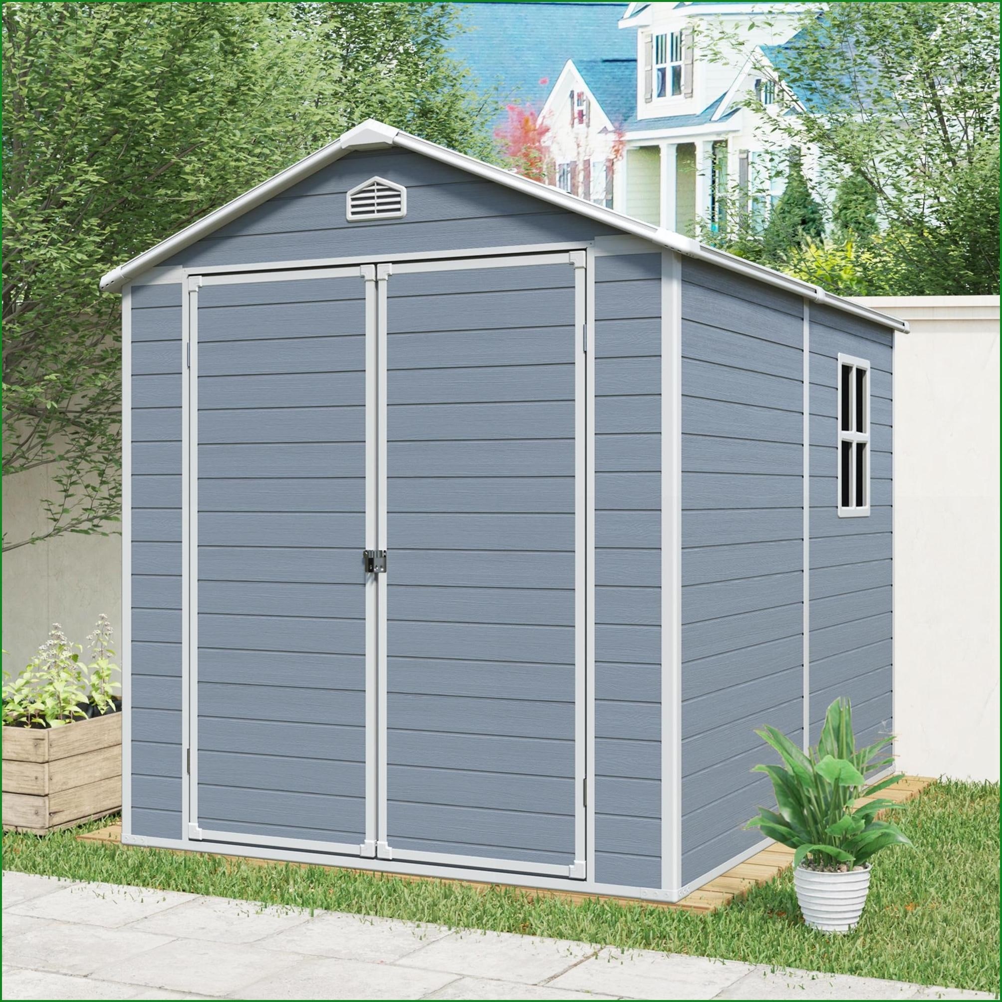 Watnature Storage Sheds Caseta de Almacenamiento 8 times 6ft Resin ...