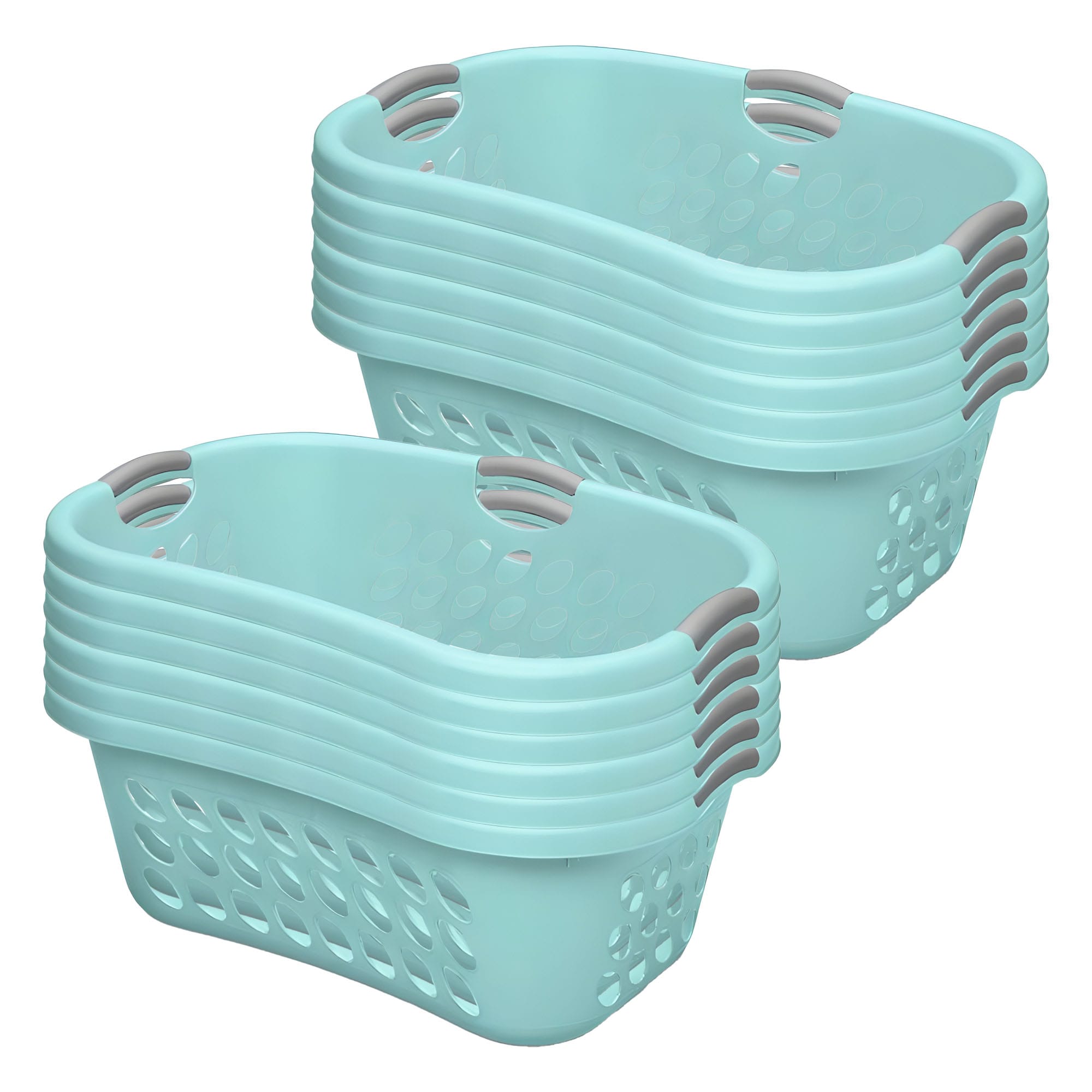 Sterilite 12 Pack Plastic Laundry Basket Ultra HipHold 1.25 Bu Contour ...