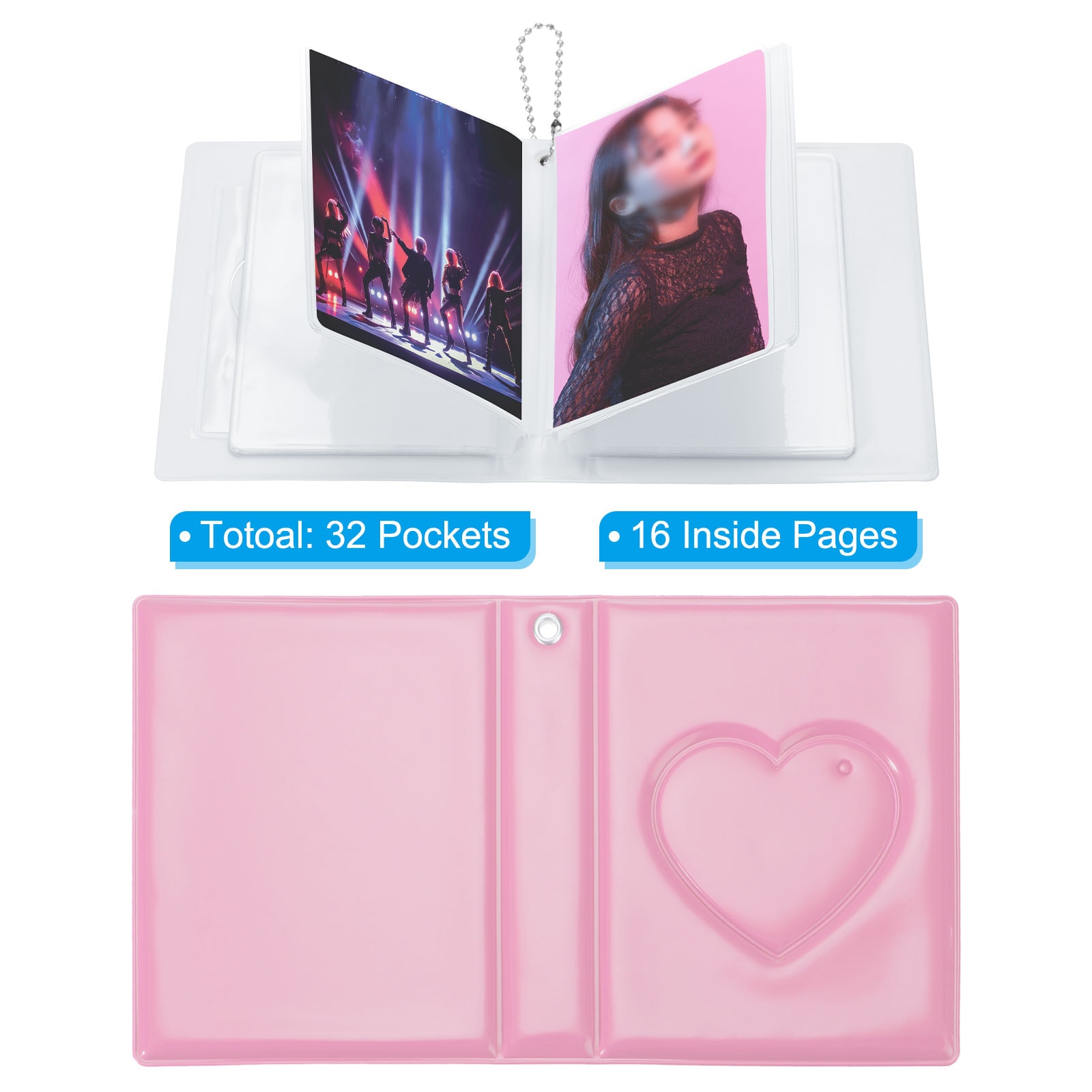 PATIKIL 3 Inch Mini Kpop Photocard Binder 2.5inchx3.5inch Album with 32 ...