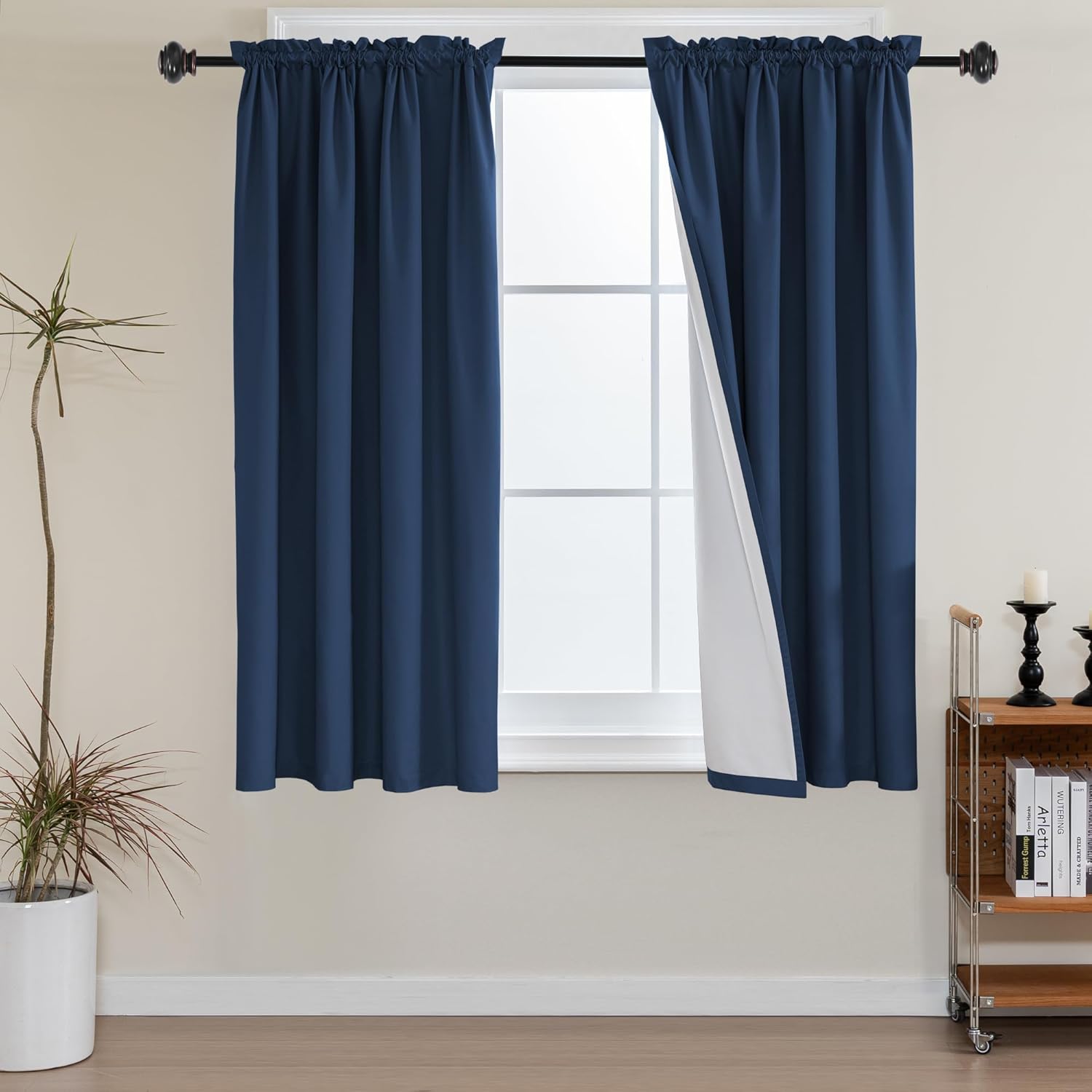 H.Versailtex Premium Blackout Curtain Panel Pair Back Tab/rod Pocket ...