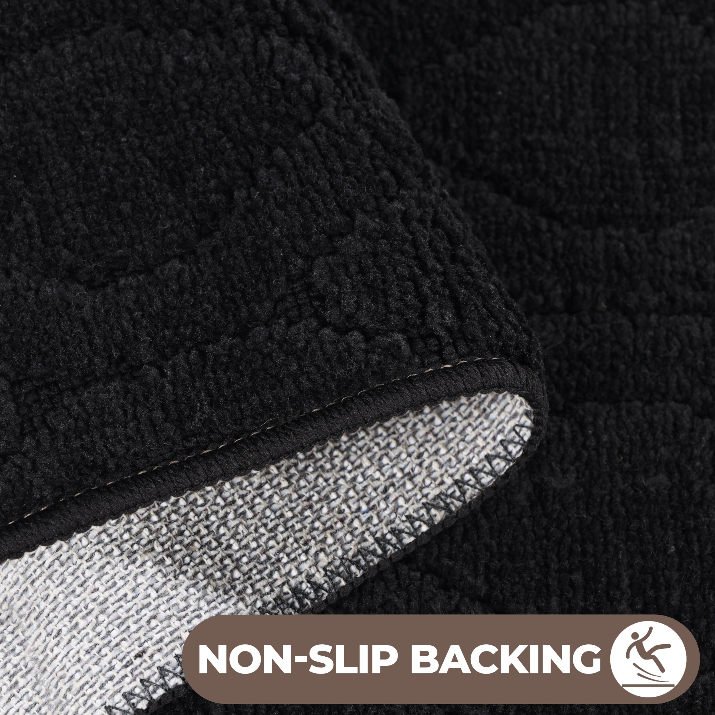 Superior 20-in x 32-in Black Polyester Bath rug in the Bathroom Rugs ...