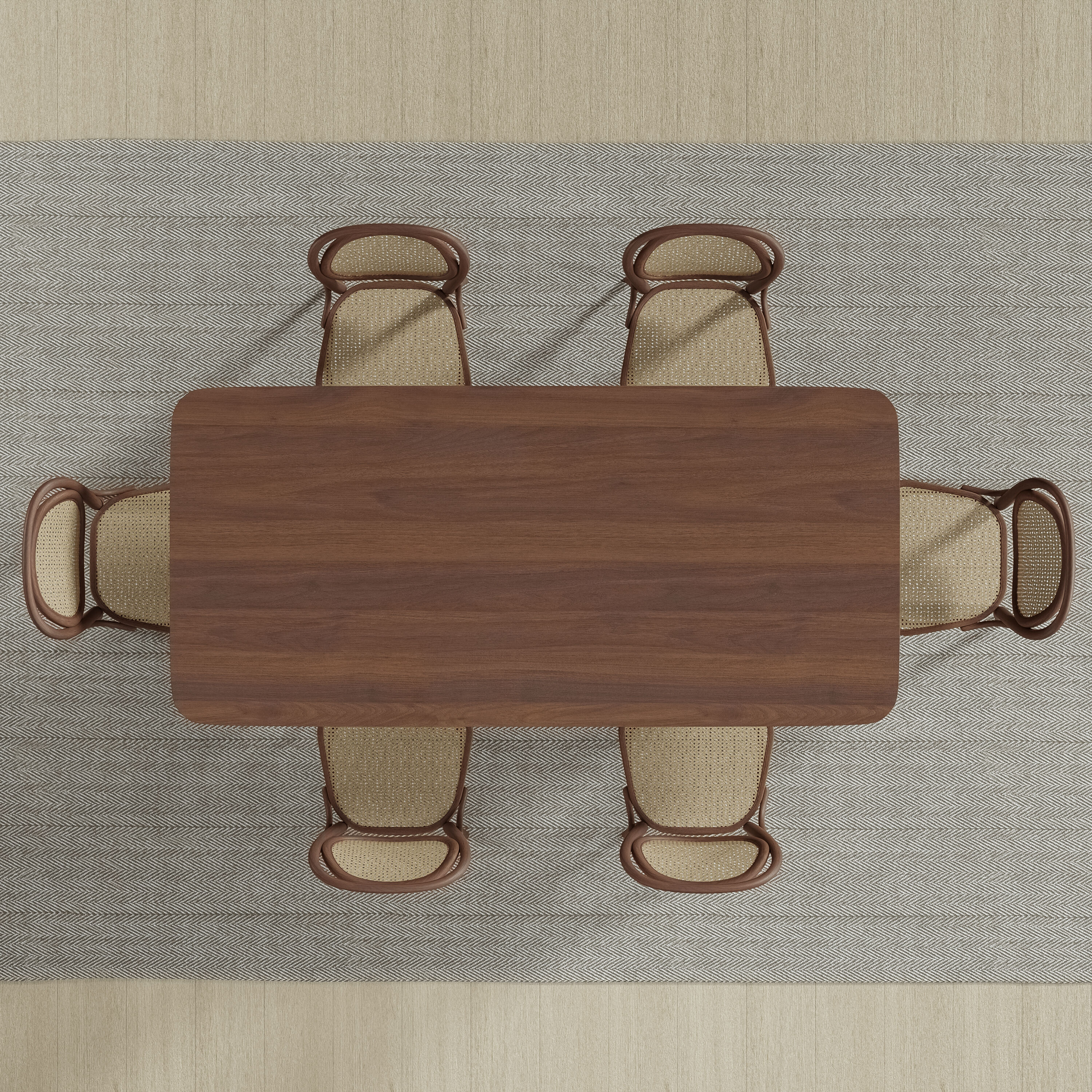 Dovelina Solid Wood Rectangular Dining Table Kitchen Table with Double ...