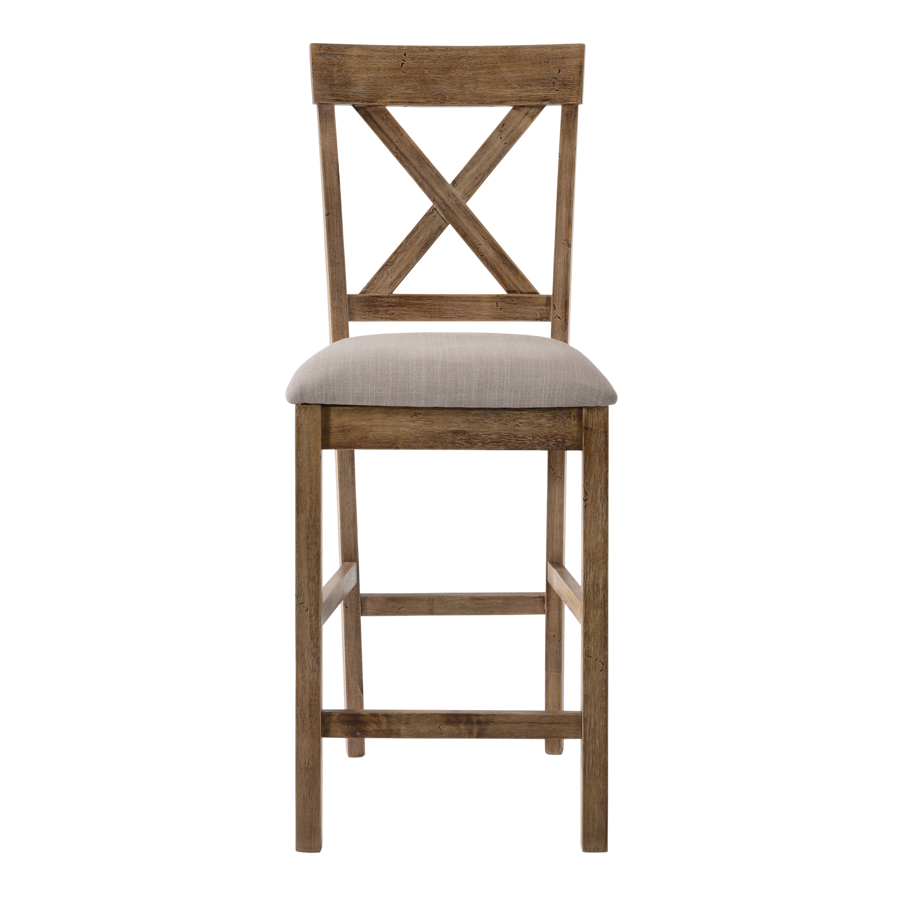 Blisstyle Tan and Weathered Oak Counter Height Stools with Cross Back ...