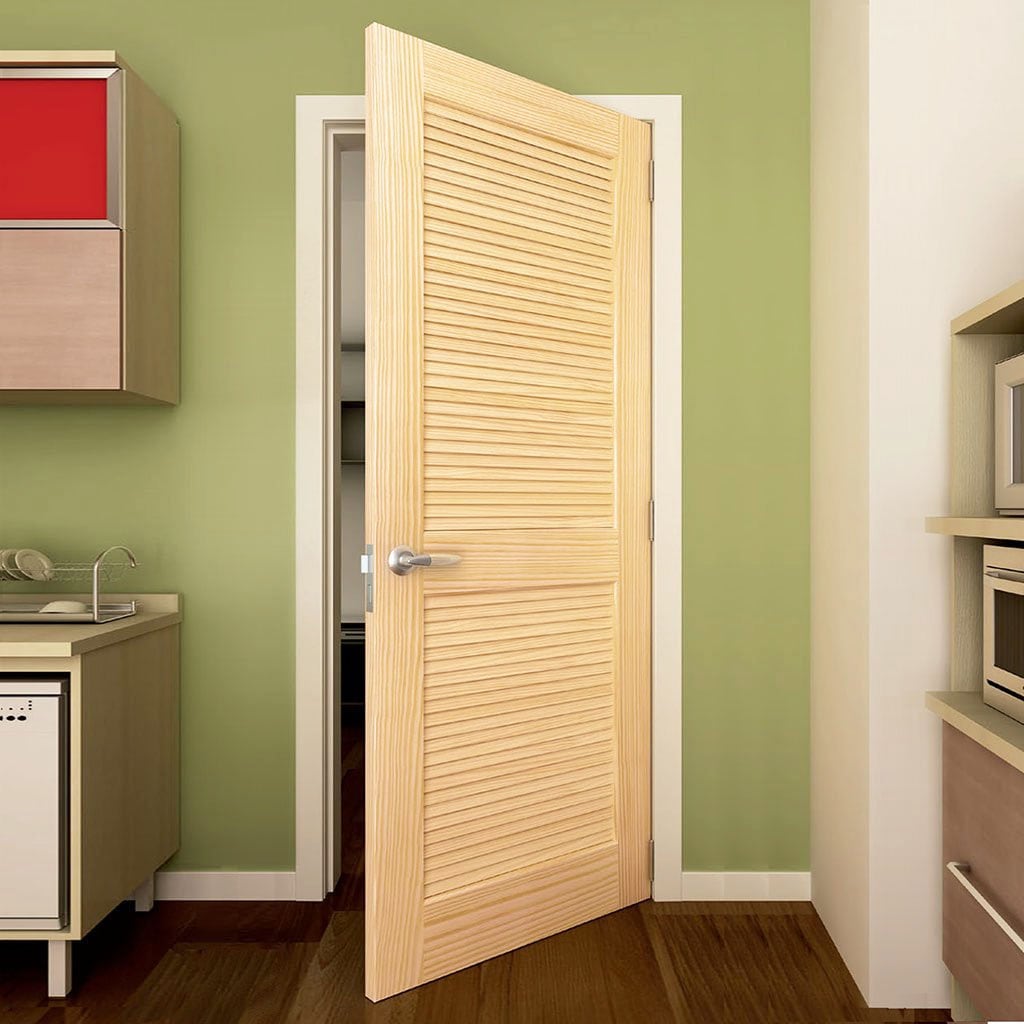 Kimberly Bay 24-in x 80-in Unfinished Louver Smooth Solid core ...