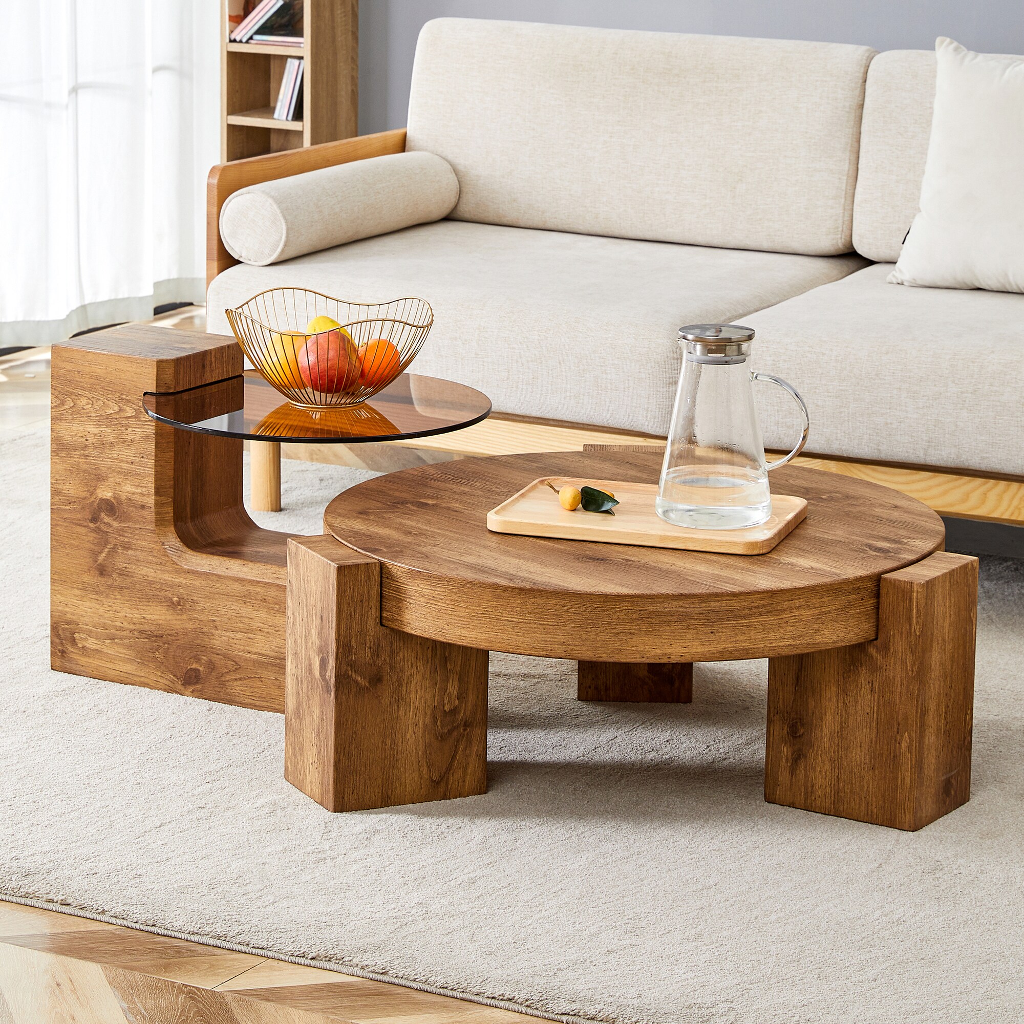 LOVMOR The Detachable Double Decker Coffee Table The Stylish Design Is ...