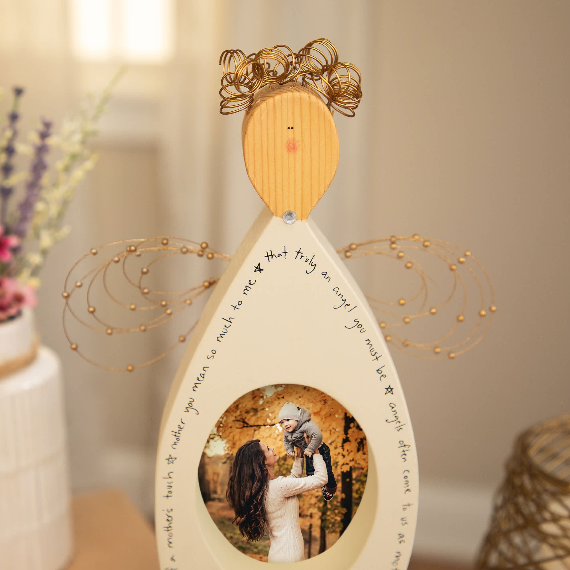 Christmas Central Mother Blessings Angel Figure Picture Frame - for 2. ...
