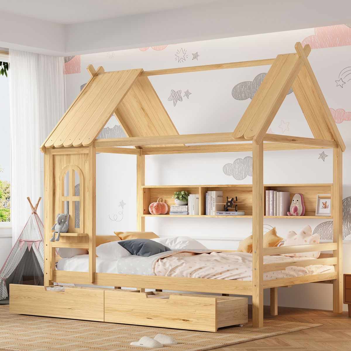 Streamdale Furniture Streamdale Full House Beds with Storage Drawers ...