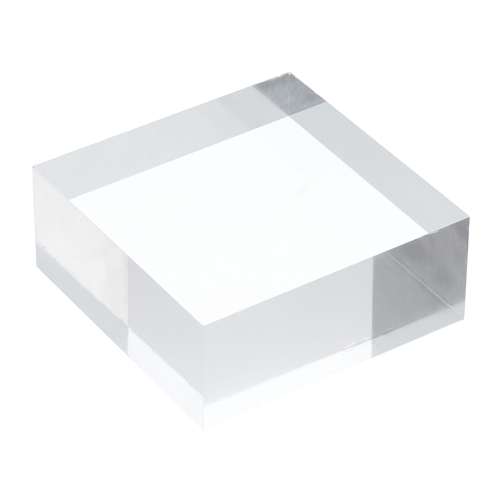 Unique Bargains Acrylic Display Stand Base 3x3x1 Inch Solid Clear ...