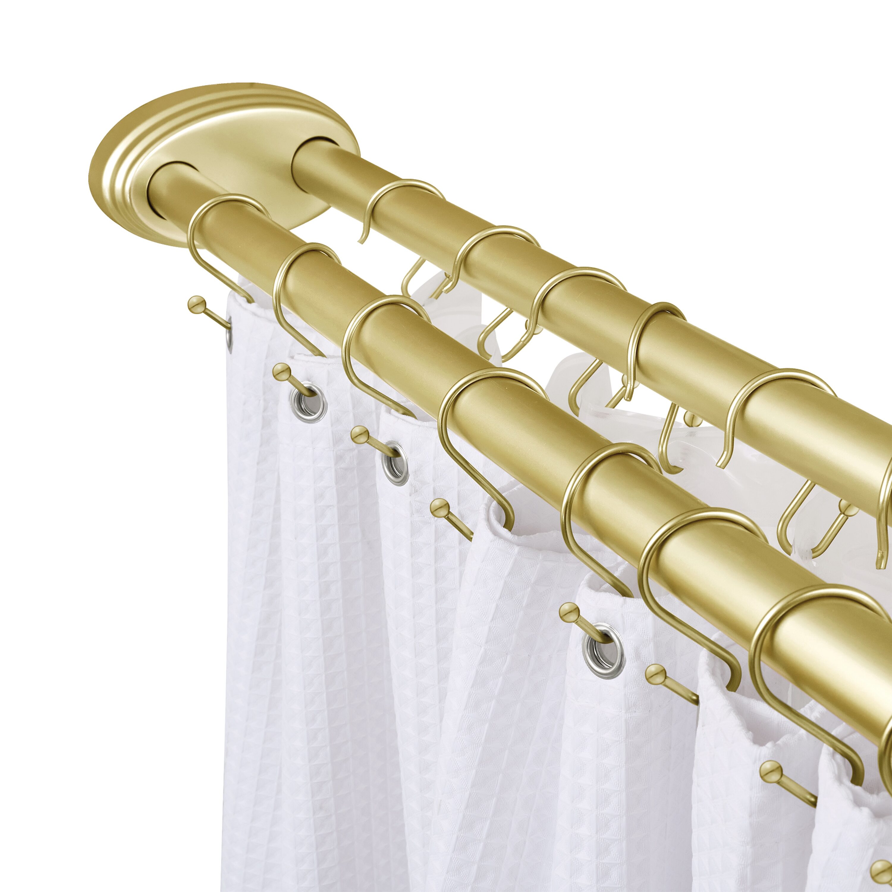 Utopia Alley Rustproof Aluminum Double L Shaped Shower Curtain Rod 72in ...