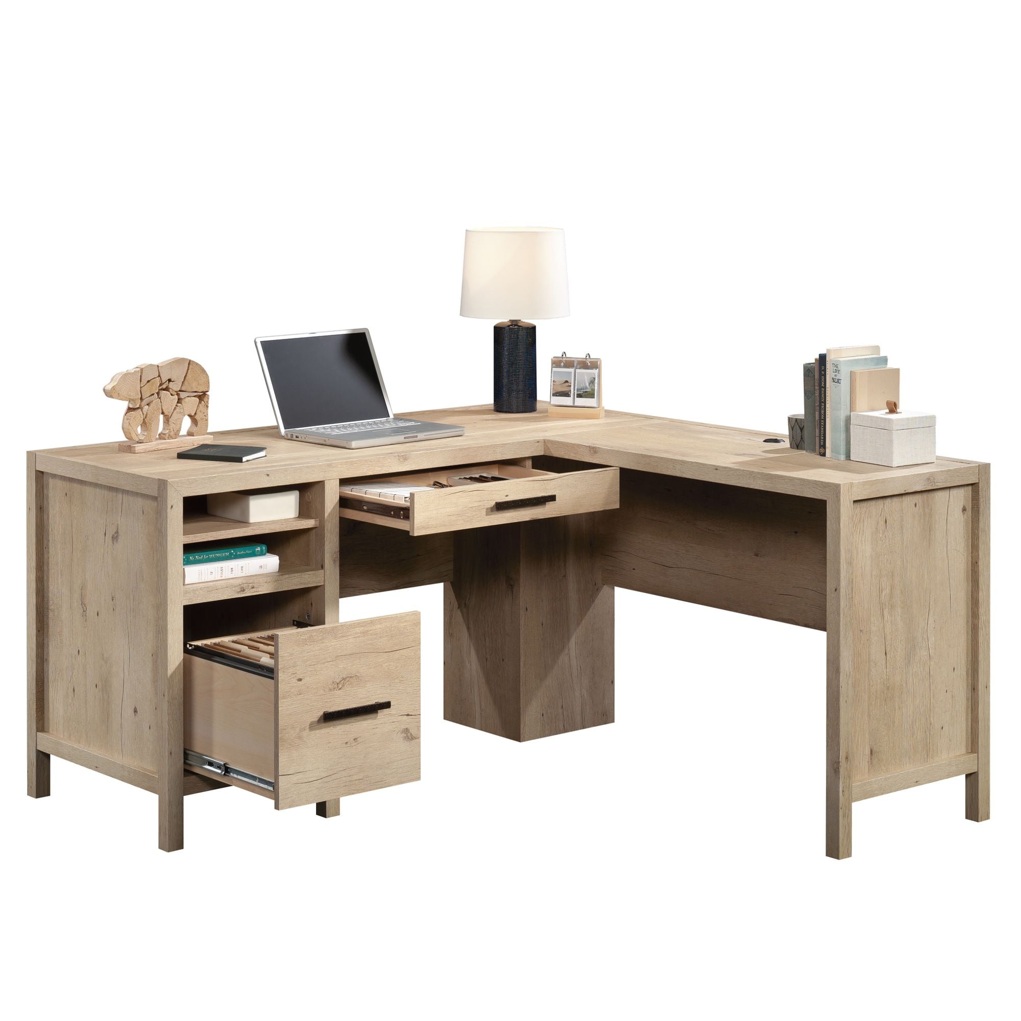 Sauder Pacific View L Desk Prime Oak finish in the Desks department at ...
