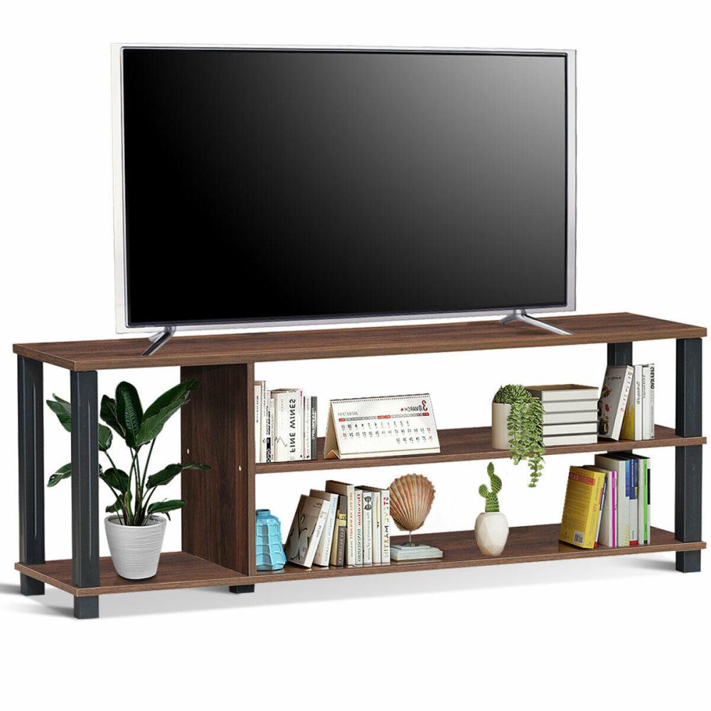 Clihome Retro Modern Contemporary Espresso Tv Stand Accommodates TVs up to 50 in in the TV Stands department at Lowes