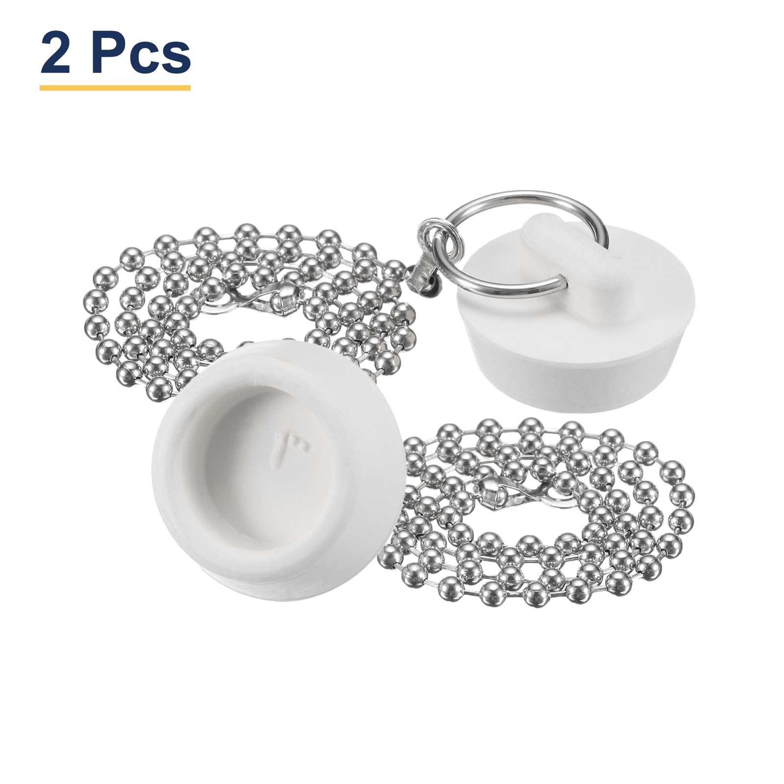 Unique Bargains 2pcs Rubber Drain Stopper with Chain and Hanging Ring ...