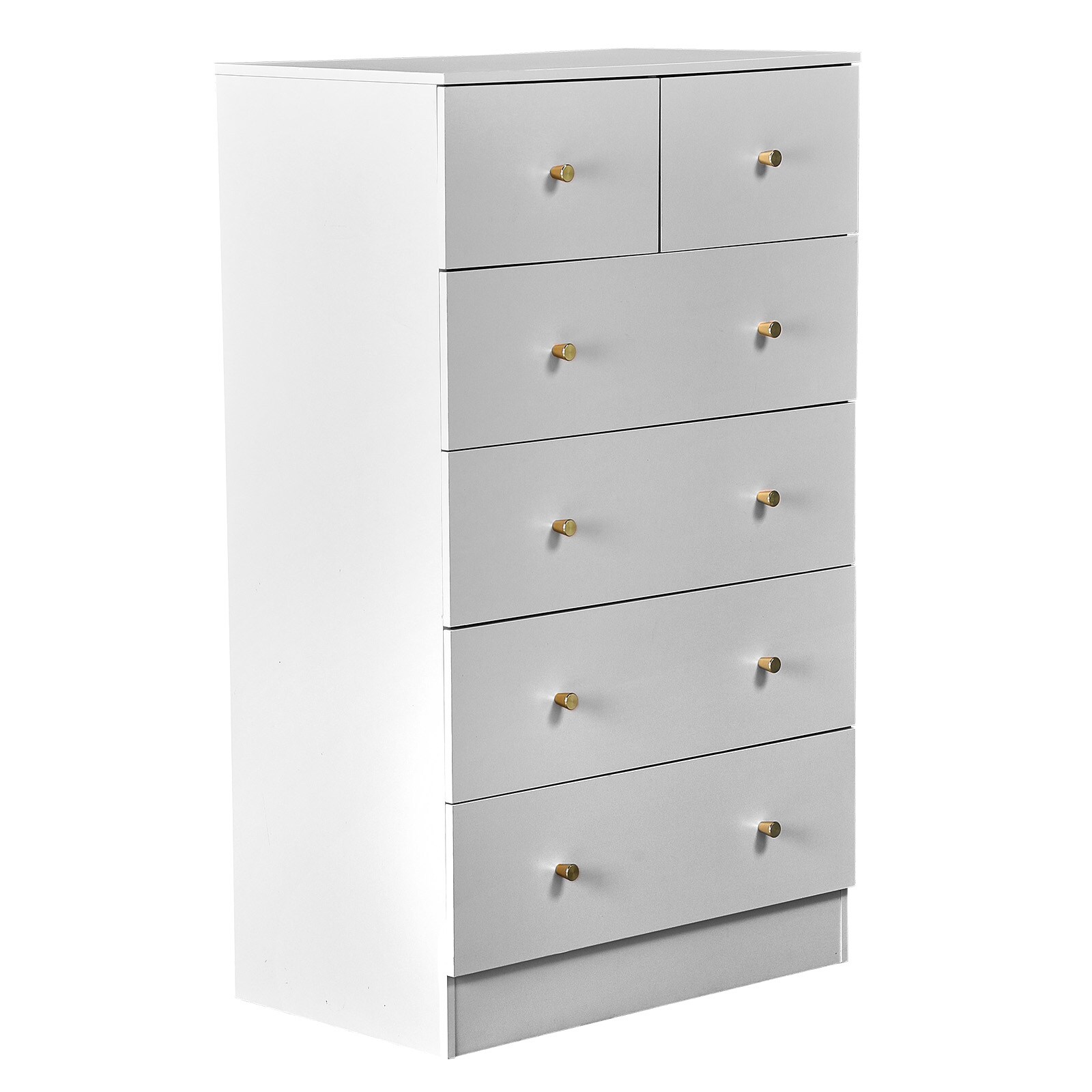 Upsimples Macaroon 5 Drawer Cabinet Matte Gold Handles Linen Textured ...