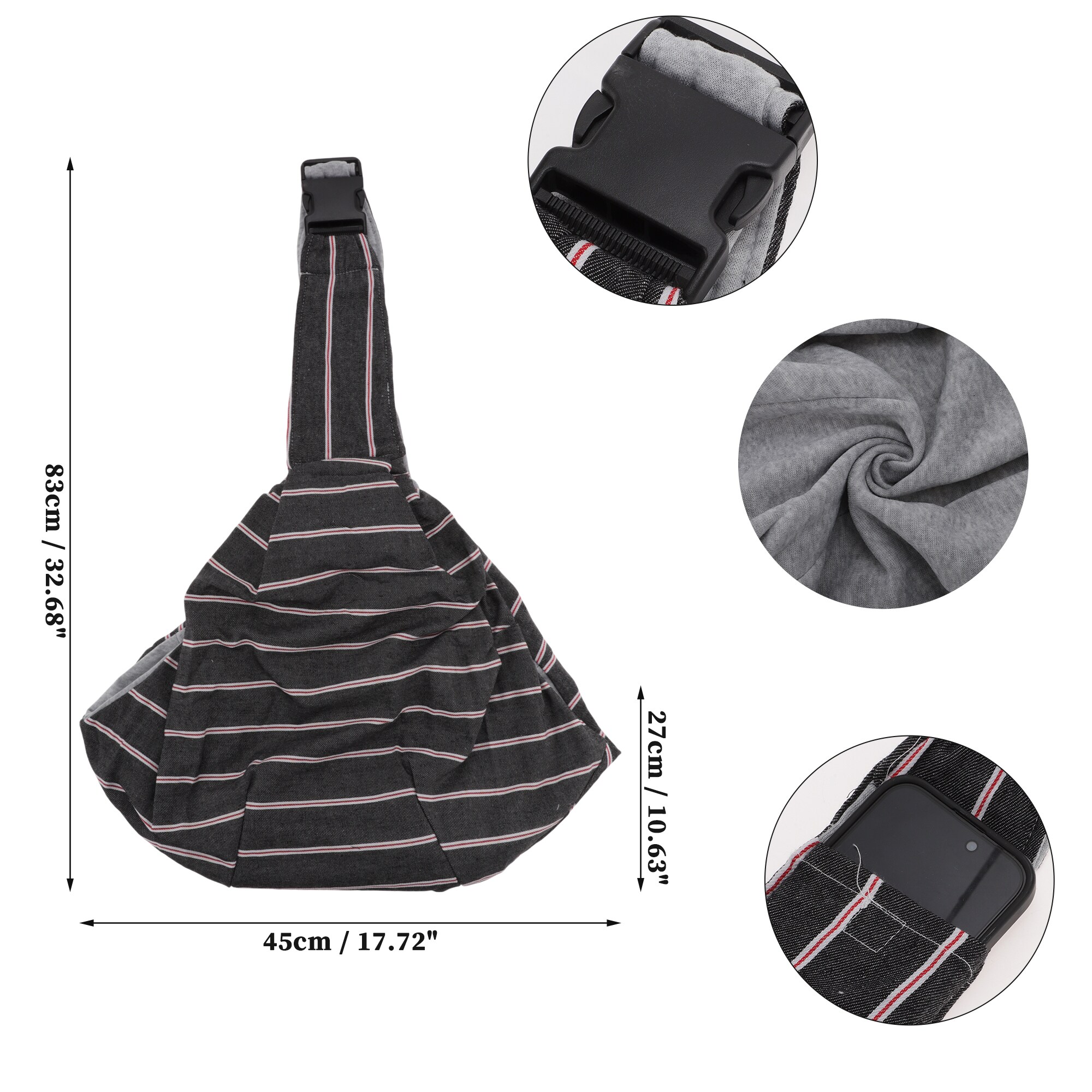 Unique Bargains Pet Sling Carrier Adjustable Pet Sling Pet Chests Bag ...