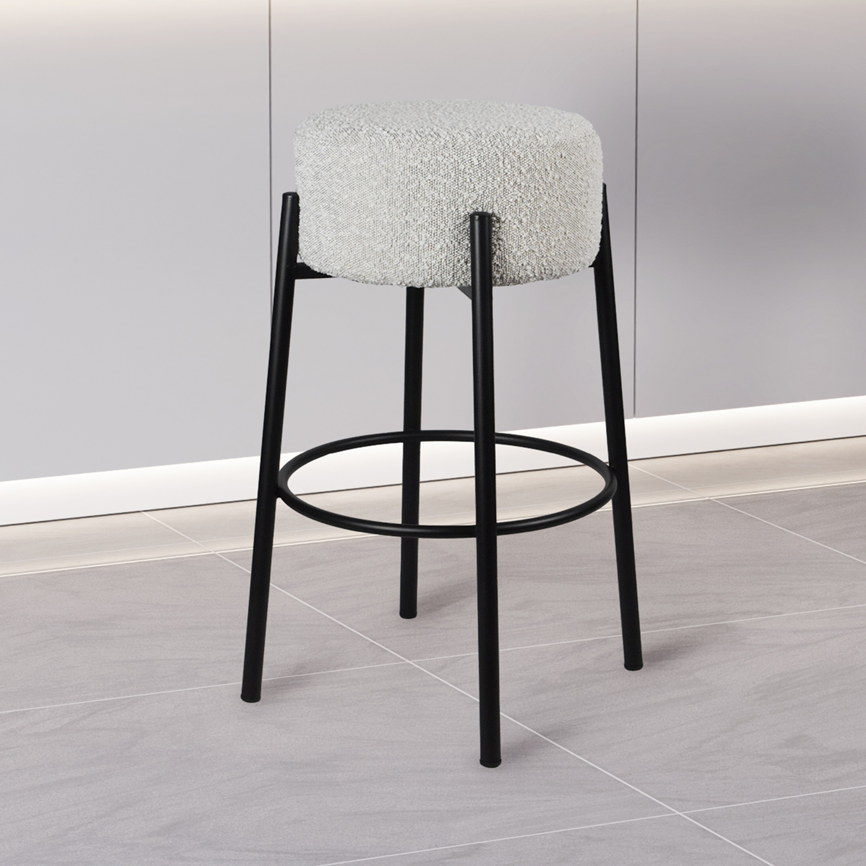 Steve Silver White 25-in H Counter height Upholstered Metal Bar Stool ...