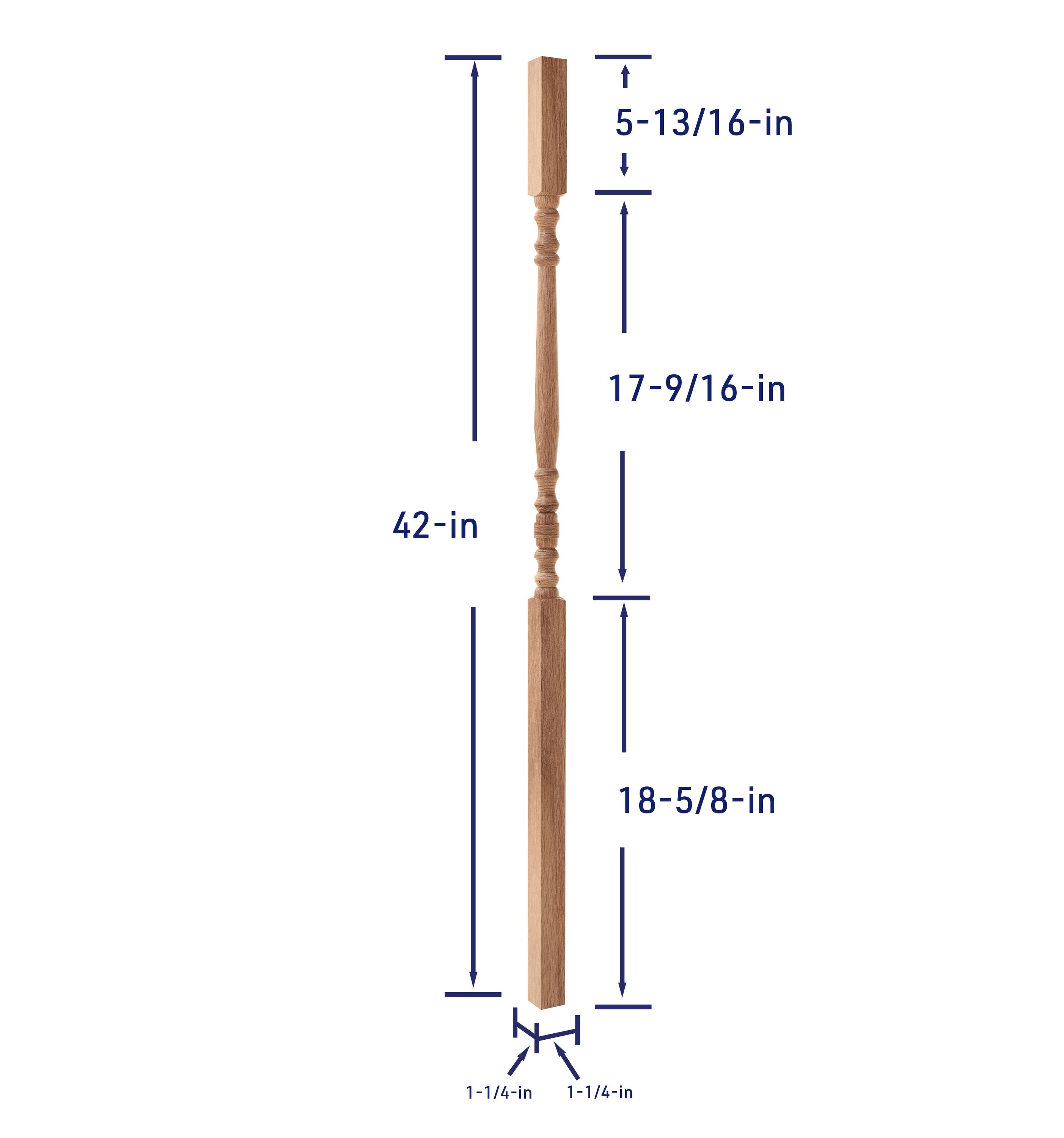 Crown Heritage 42-in x 1.25-in Unfinished Red oak Square top Universal ...
