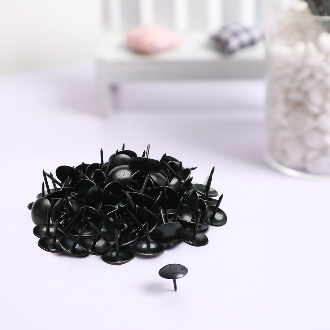 Unique Bargains 100pcs Metal Home Table Round Hat Thumb Tack Nail Push ...