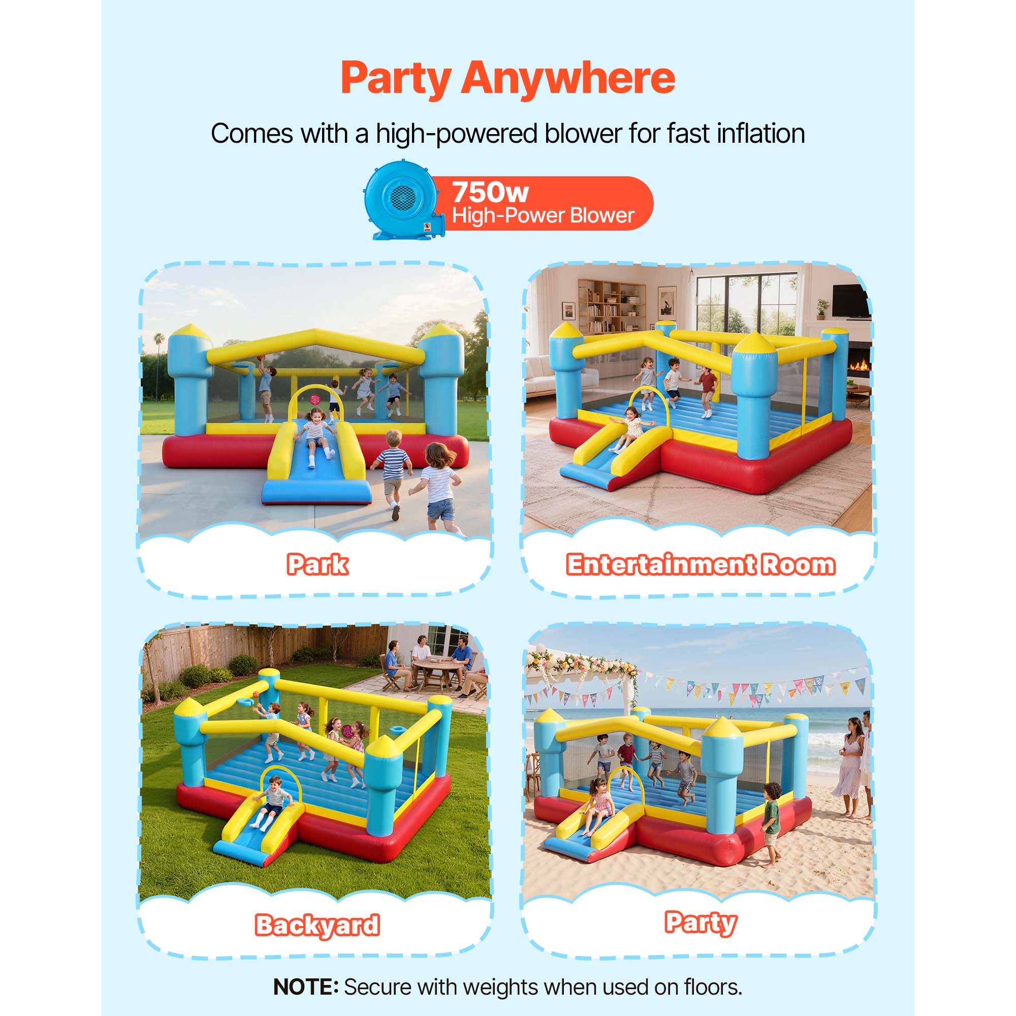 GIVIMO 14.7-ft Inflatable Bounce House 353-lb Capacity Jumping Bouncy ...