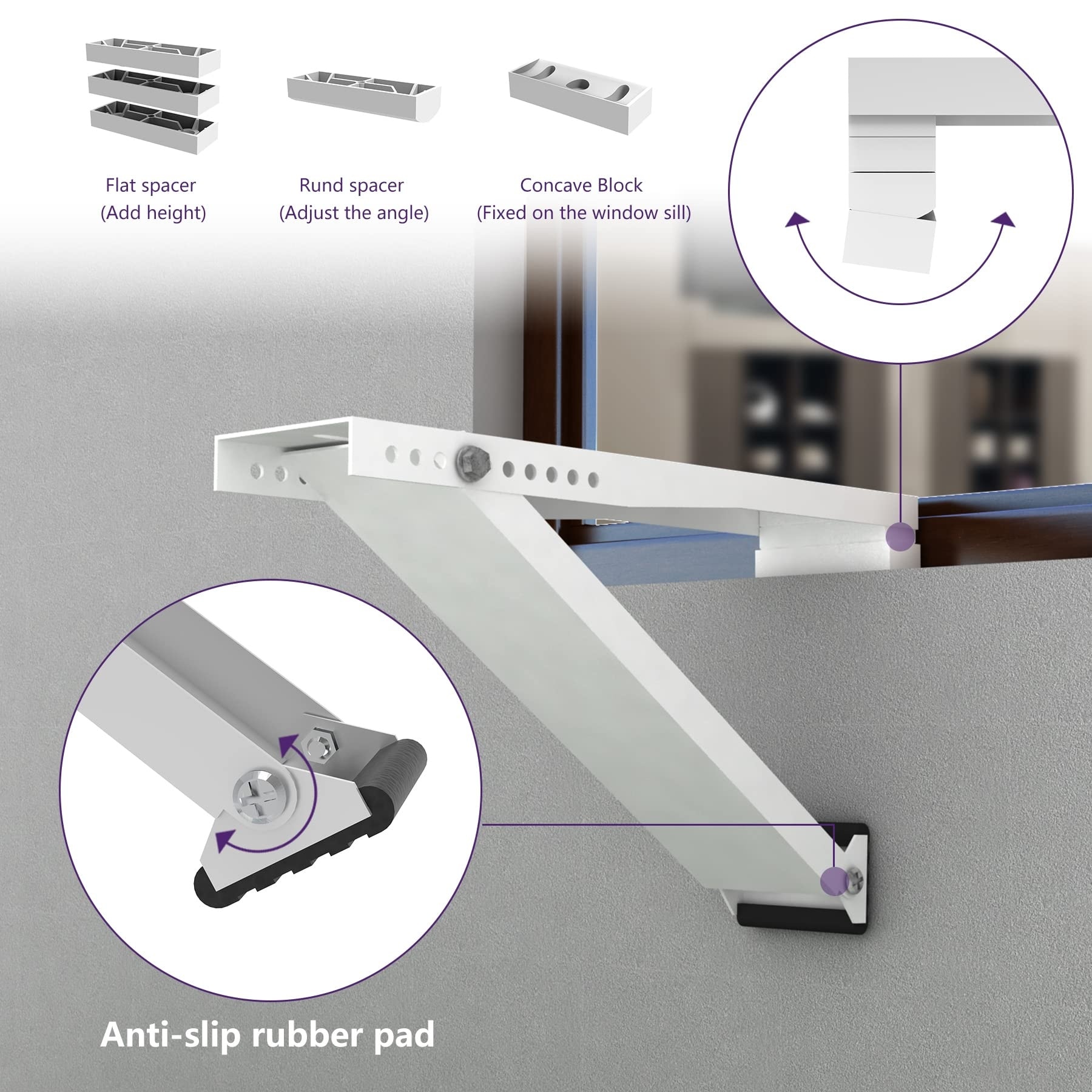 Oyezvary Universal Window Air Conditioner Support Bracket Fits 5000 to ...