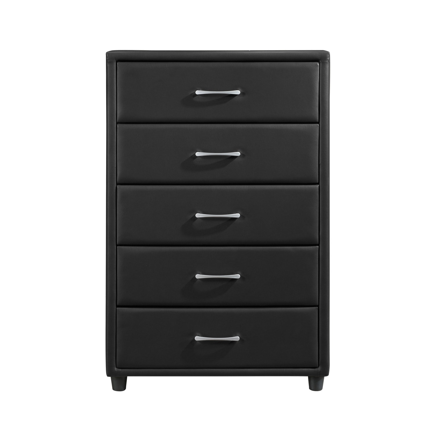 Streamdale Furniture Streamdale Modern Black Faux Leather Chest of ...