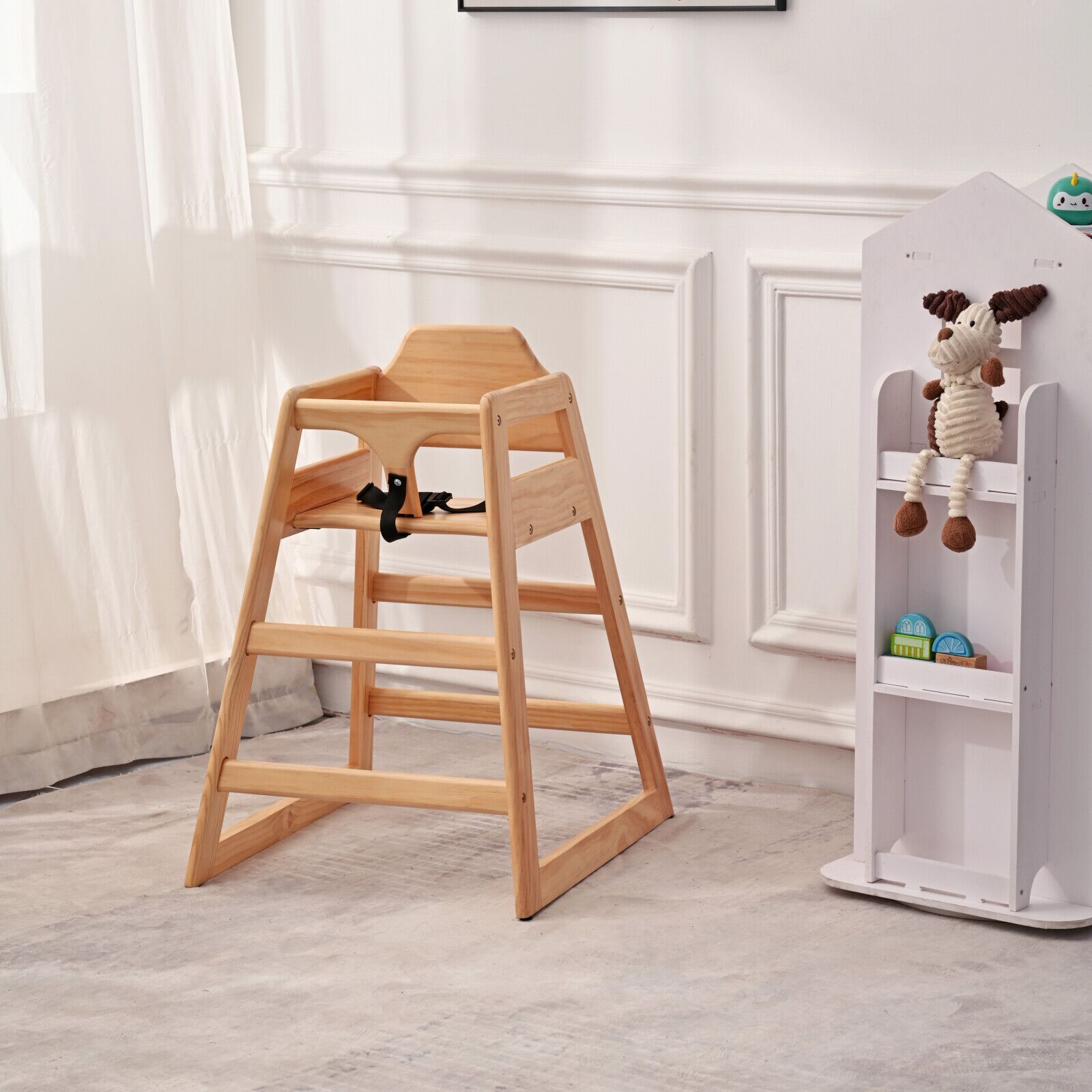 Flynama Baby Feeding Chair High Chait 29.2-in Natural Kids Accent Chair ...