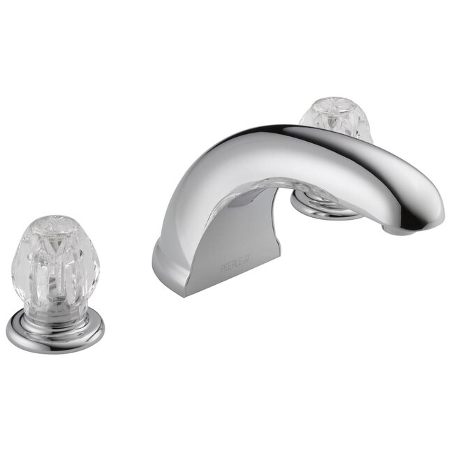 Peerless Chrome 2 Handle Deck Mount Roman Low Arc Bathtub Faucet At