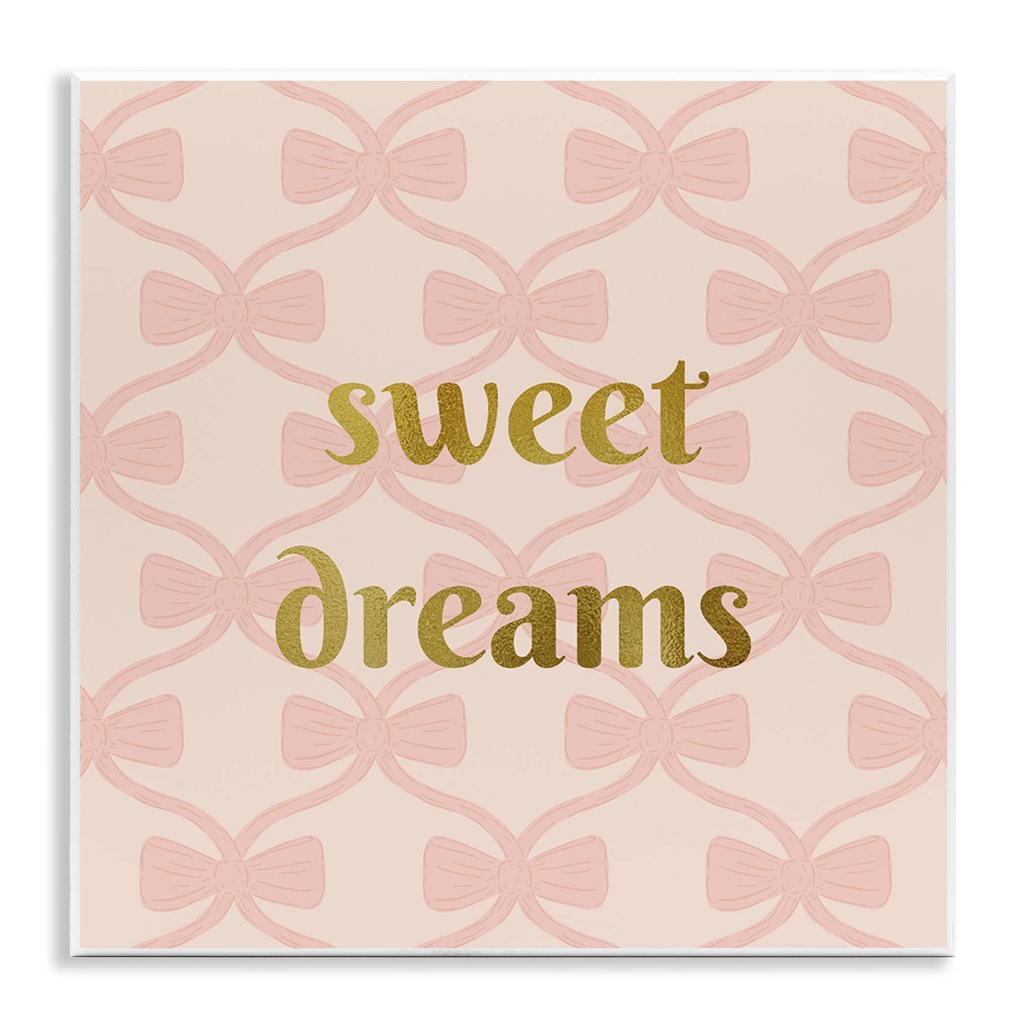 Stupell Industries Pastel Bows and Sweet Dreams Wall Plaque Art By ...